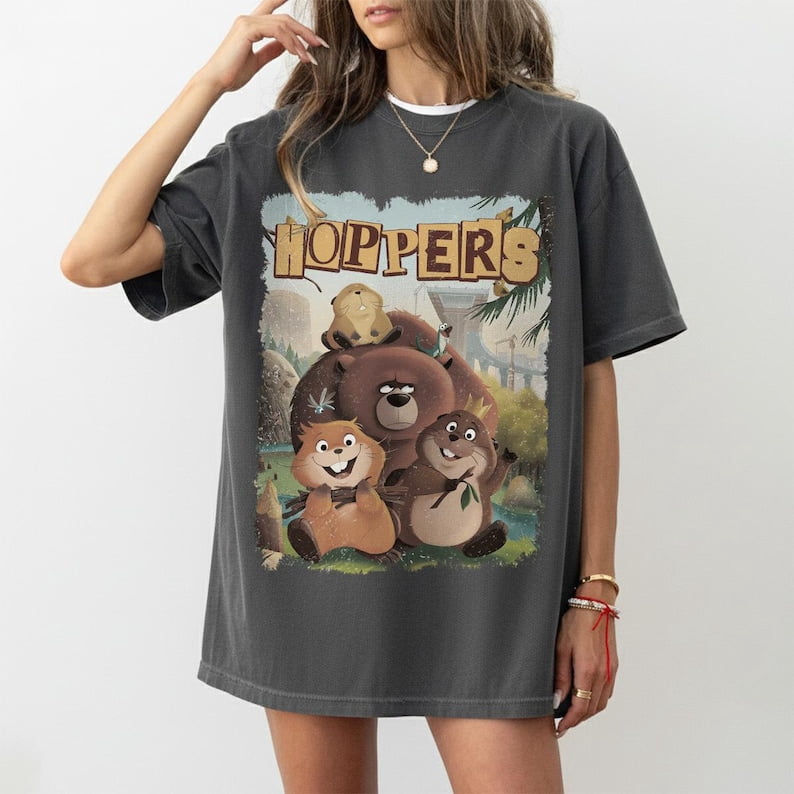 Hoppers Graphic Shirt Retro Animation Style Colorful Character Design ...