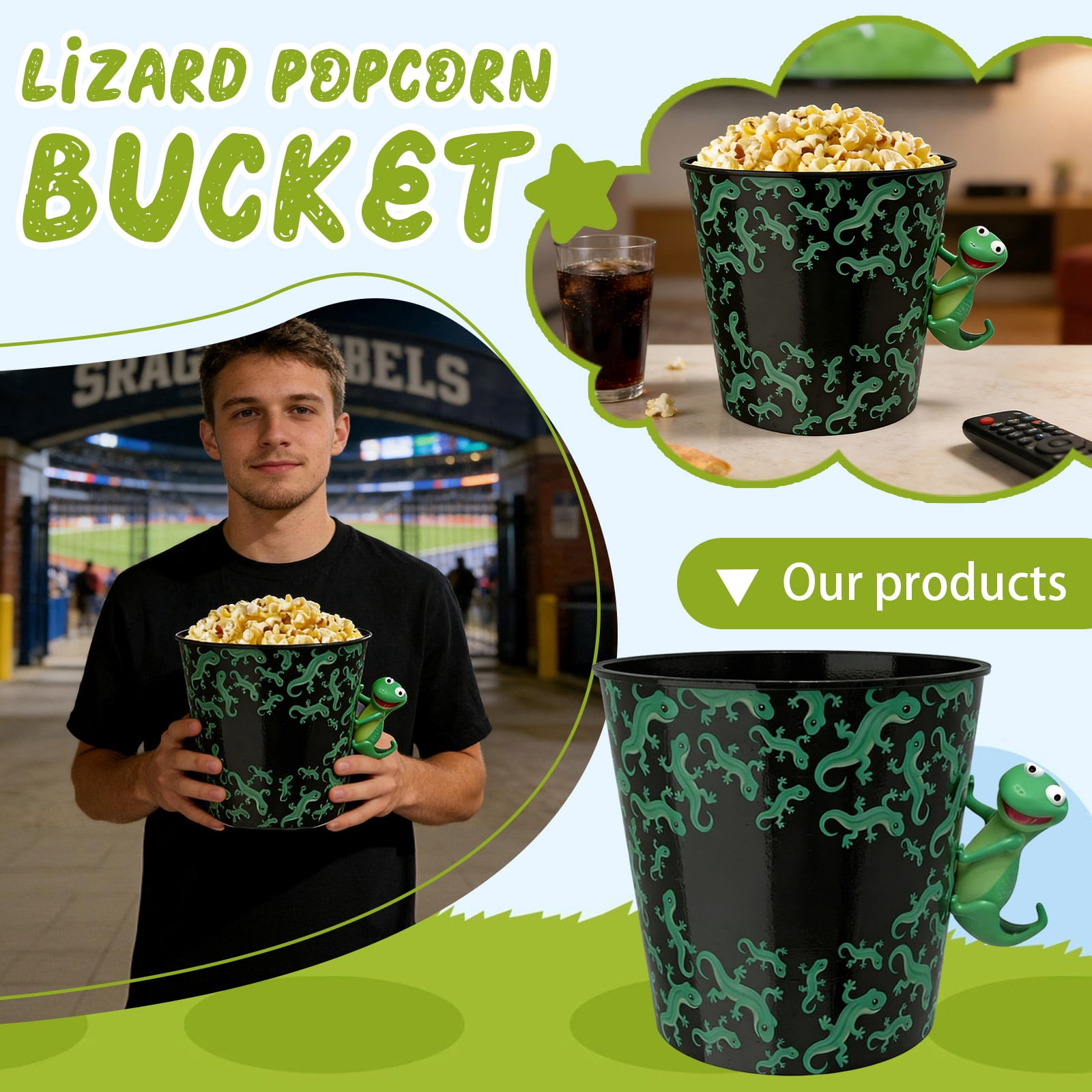 Hoppers Tom Lizard Popcorn Bucket, Tom Lizard Popcorn Bucket-Hoppers ...