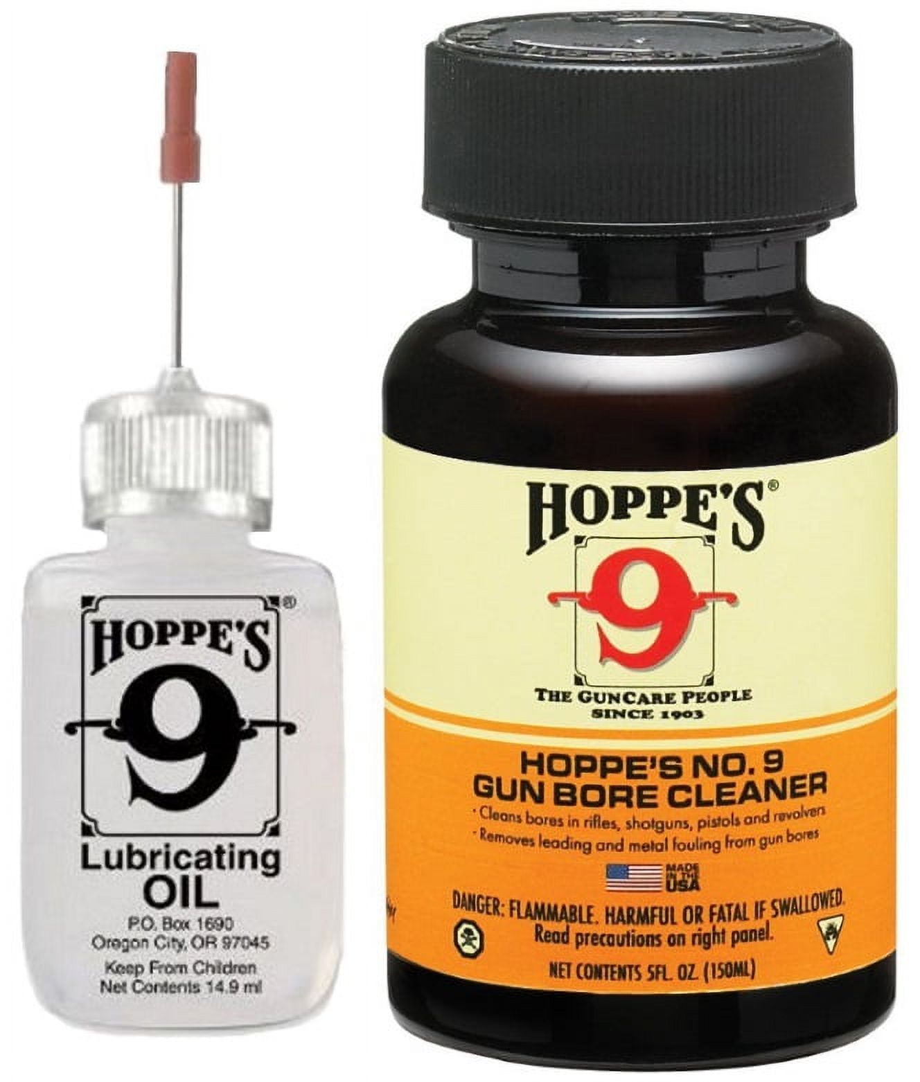 Hoppes No. 9 Needle Oiler 3060 & 5oz Gun Bore Solvent Cleaner 904 ...