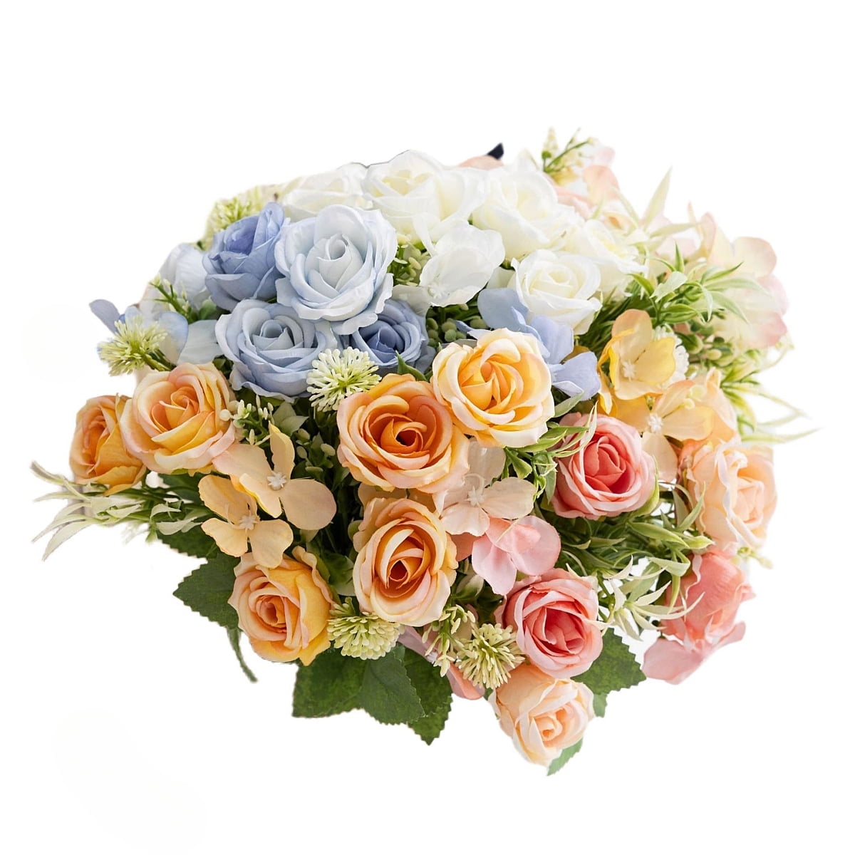 Hoppin Gee 5Pcs Artificial Multihead Roses Mixed Multicolor Flower ...