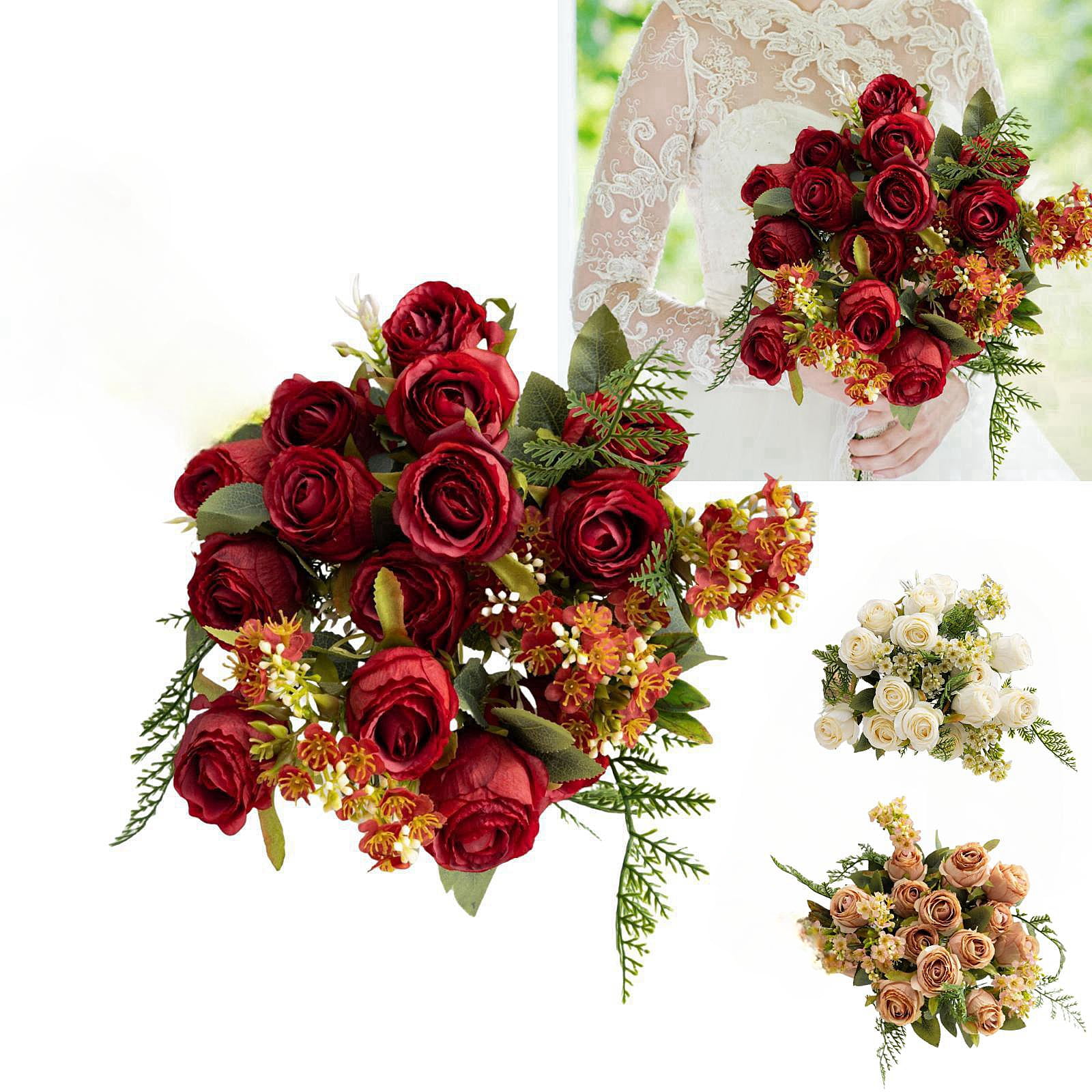 Hoppin Gee Artificial Red Rose Flower Bouquet ,For Wedding, Party ...