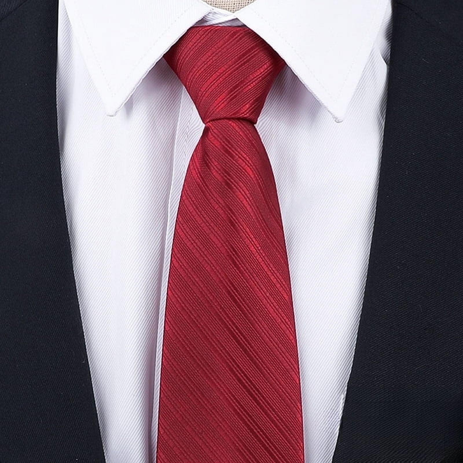 Hoppin Gee Mens tie 8cm Slim Skinny Solid Necktie Red pinstripe Necktie ...