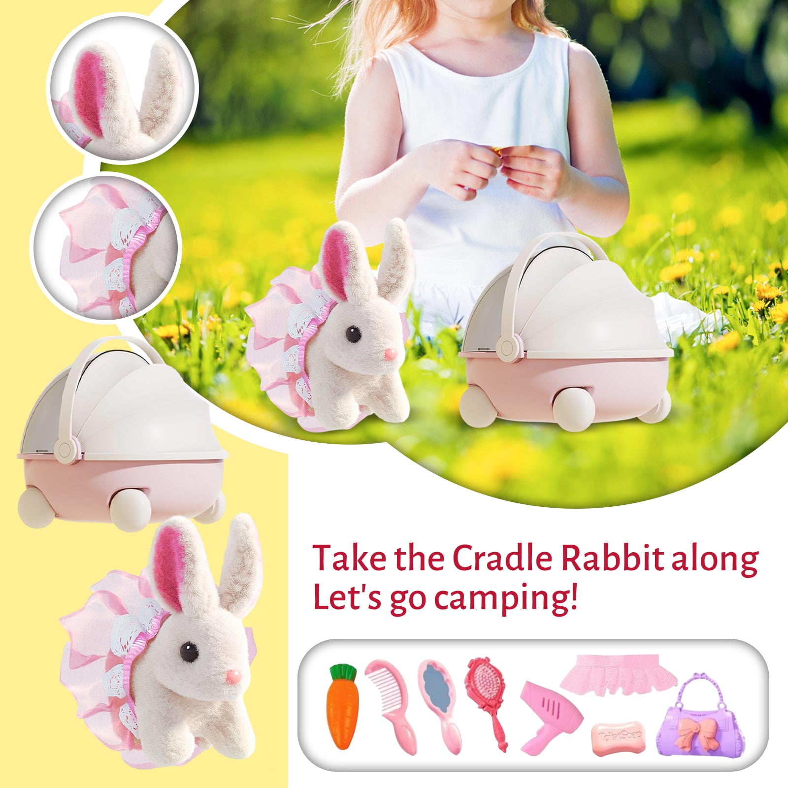 Hopping Rabbit with Dress Interactive Electronic Pet Plush Bunny Toy ...