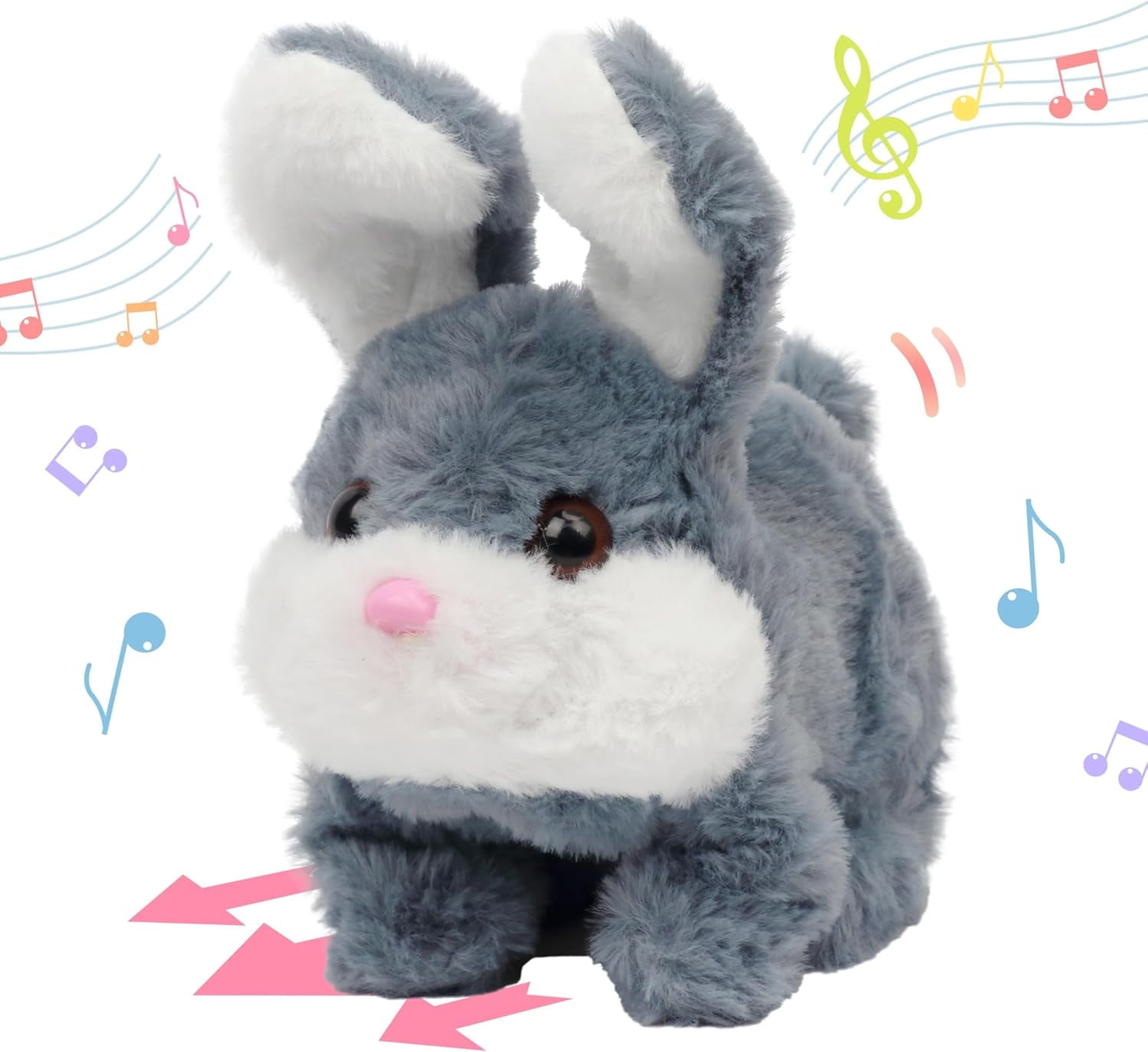 Hopping Rabbit Interactive Electronic Pet Plush Bunny Toy with Sounds ...