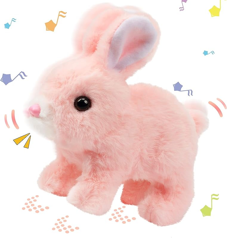 Hopping Rabbit Interactive Electronic Pet Plush Bunny Toy with Sounds ...