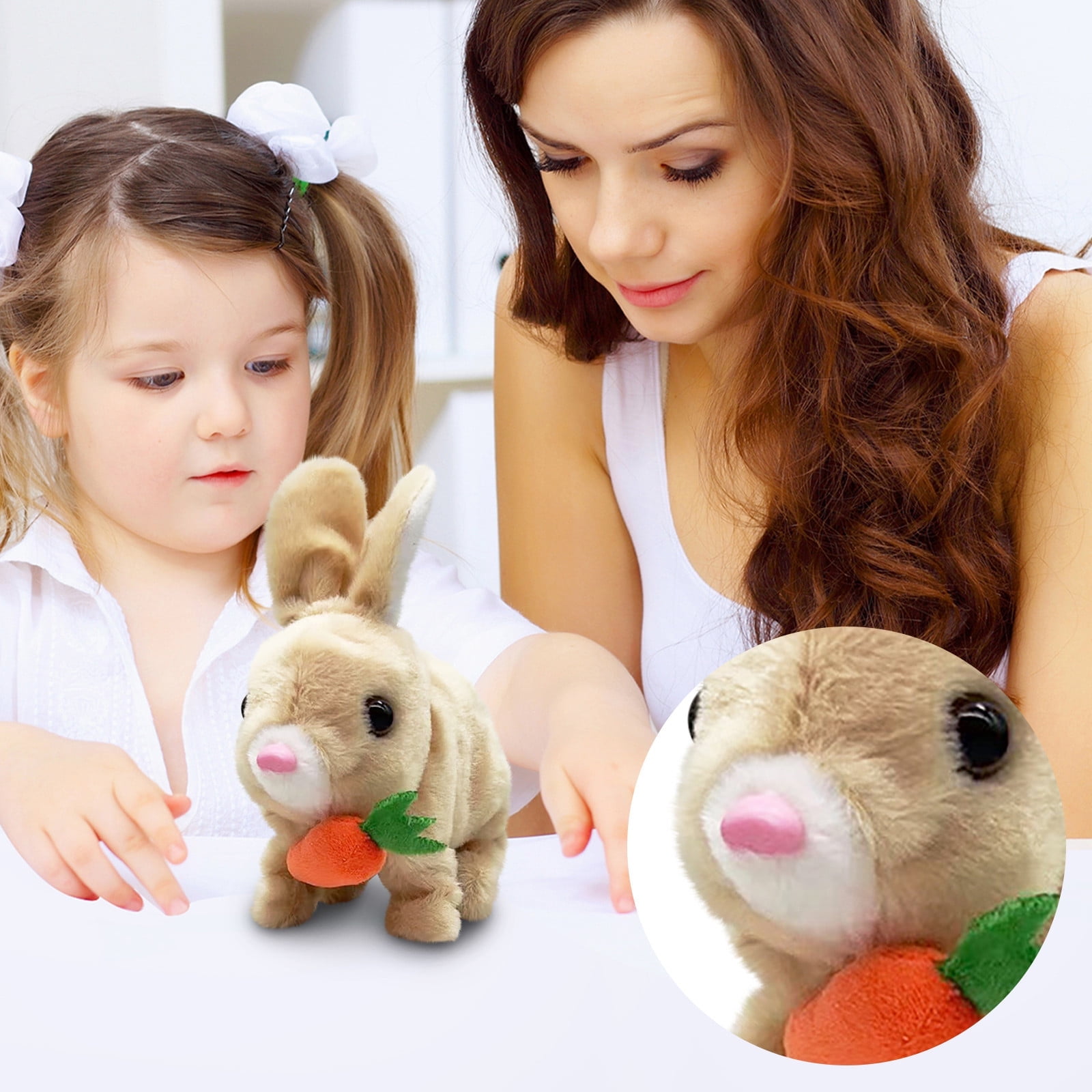 Hopping Rabbit Interactive Electronic Pet Plush Bunny Toy with Sounds ...