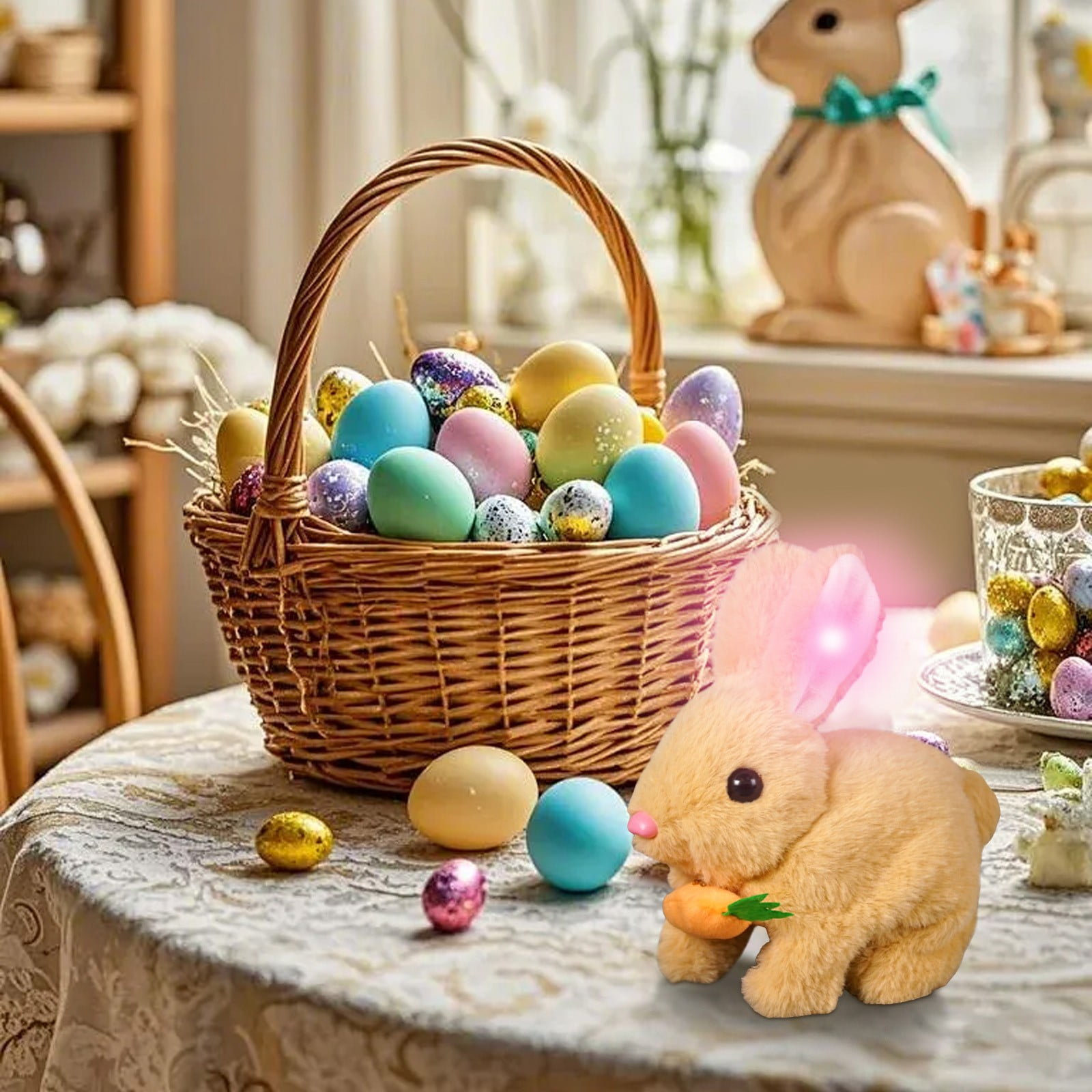 Hopping Walking Bunny Rabbit Toy with Sounds Wiggling Ears Twitching ...