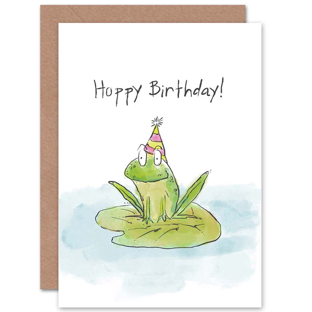 Hoppy Birthday Frog Greetings Card Plus Envelope Blank inside - Walmart.com