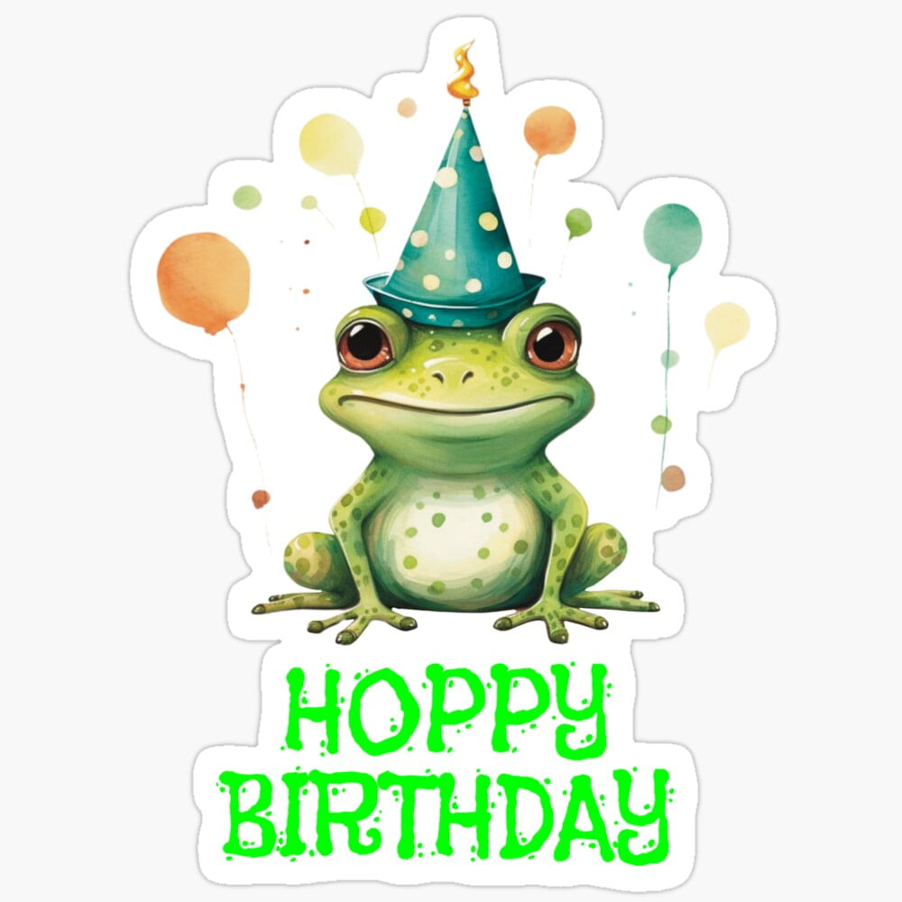 Hoppy Birthday Frog Lover Stickerphone Decal Water Bottle Stickers ...