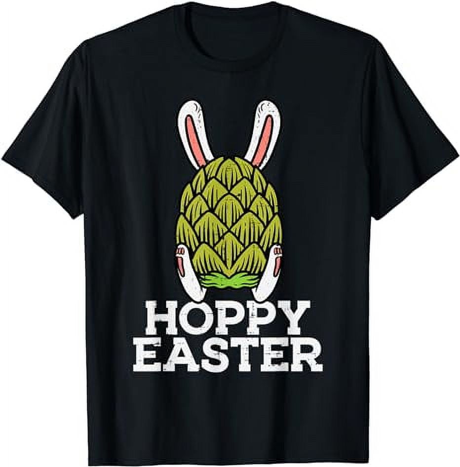 Hoppy Easter Funny Hops Bunny Craft Homebrew Plant Men Dad T-Shirt ...