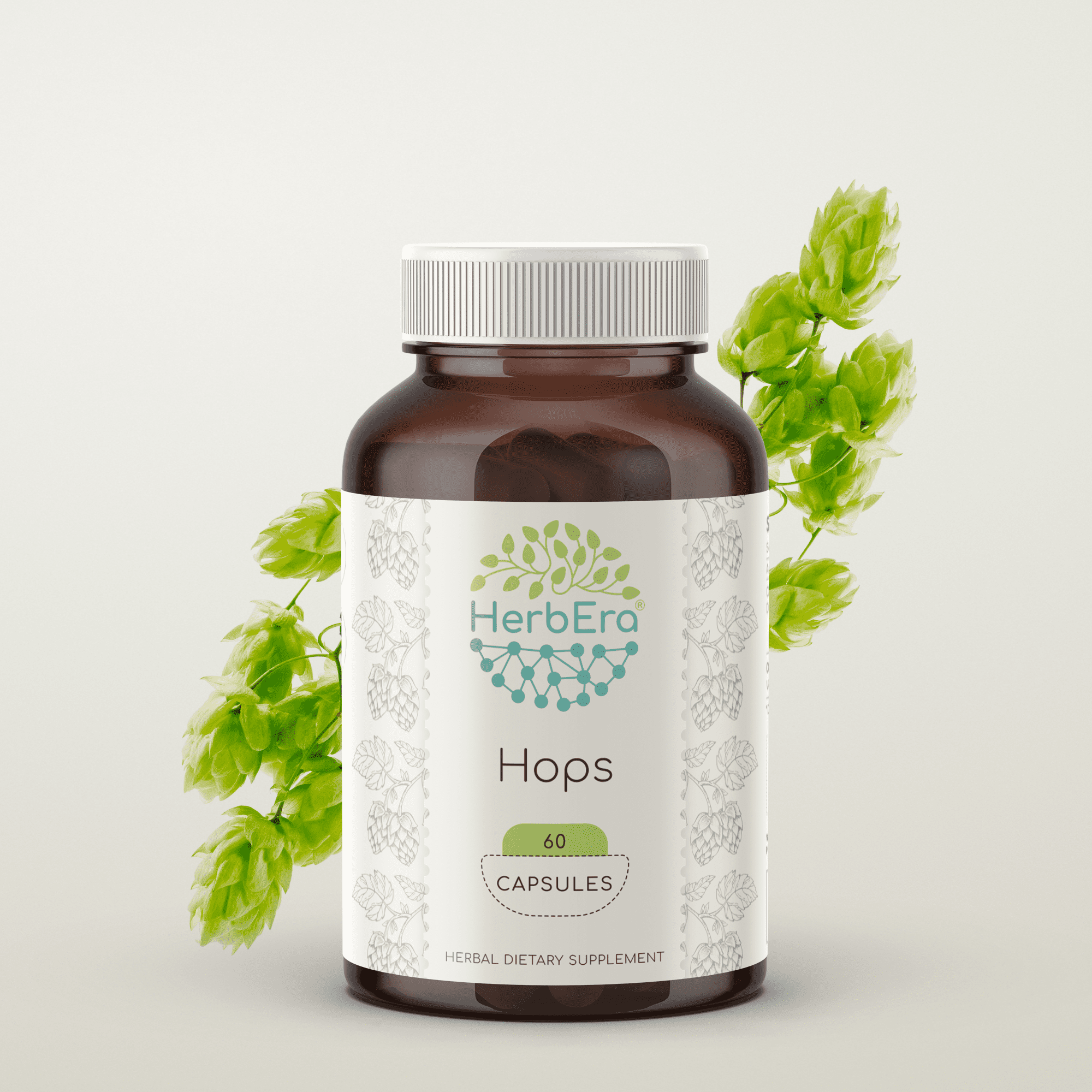 Hops 60 Capsules, 500 mg, Organic Hops (Humulus Lupulus) Dried Flower ...