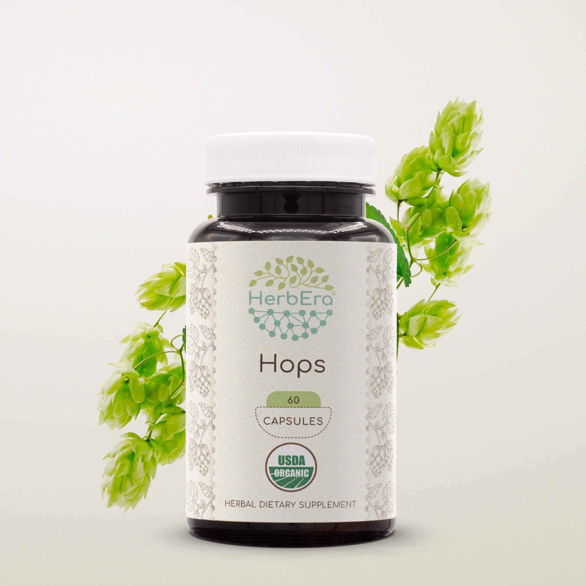 HerbEra Hops Capsules, Organic Herbal Dietary Supplement for Immune ...