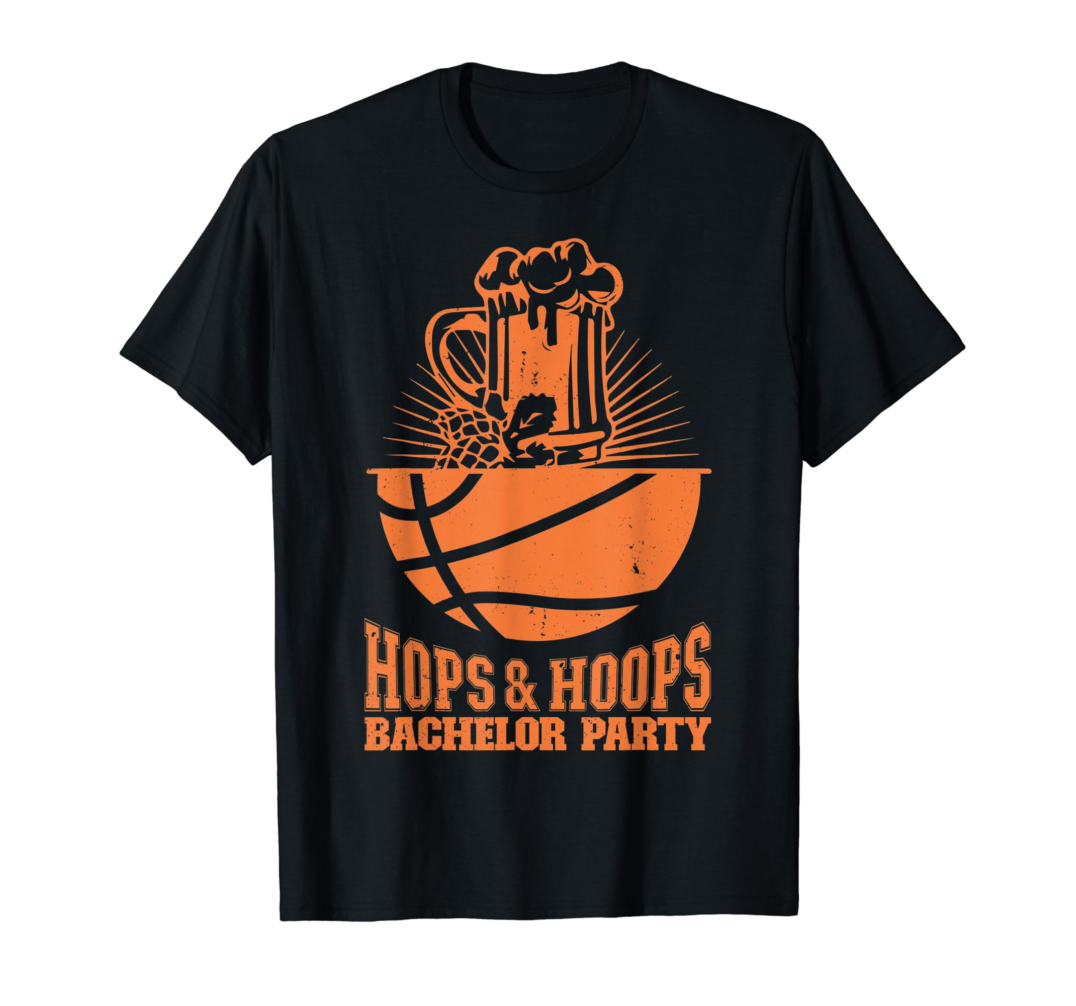 Hops & Hoops, Unique and Funny Basketball Bachelor Party T-Shirt ...