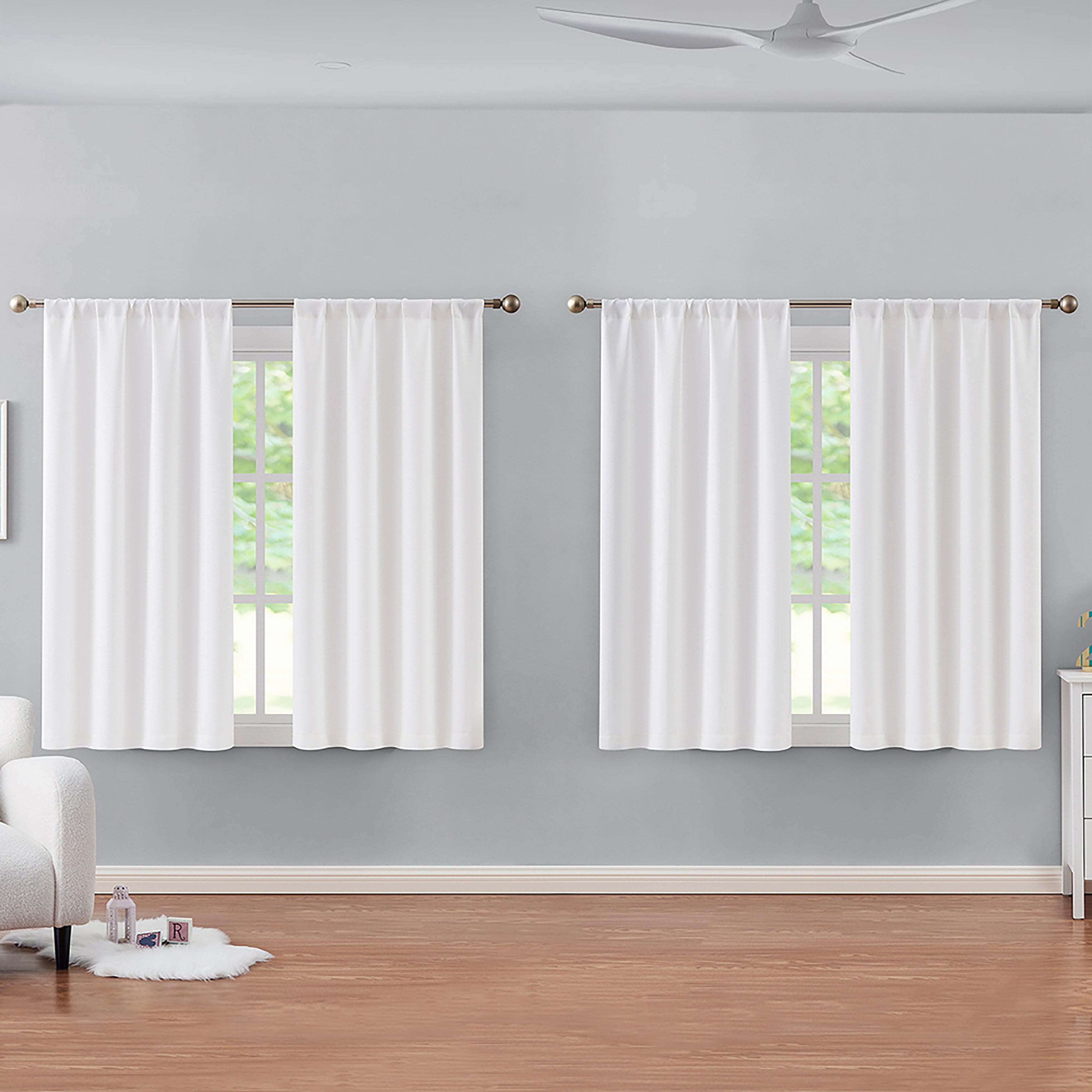Hopscotch Ethan Blush 4-Piece Rod Pocket Blackout Curtain Panel Set 38 ...