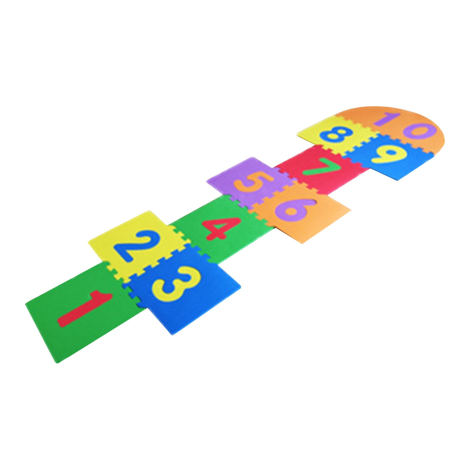Hopscotch Game Mat For Kids, 10-Piece Interlocking Foam Puzzle Mat With ...