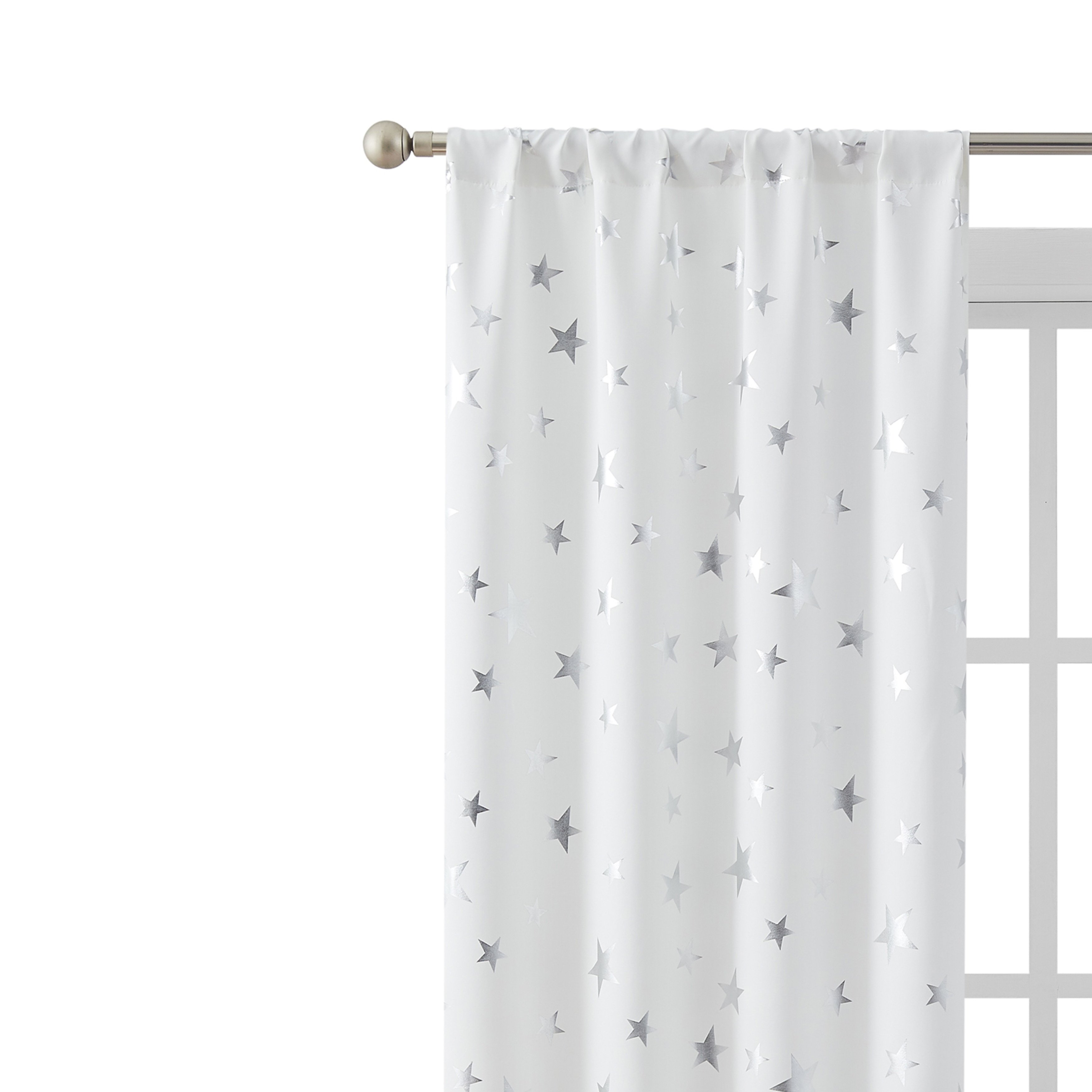 Hopscotch Jacob Star Foil Room Darkening Curtain Panel Pair 38"x63 ...