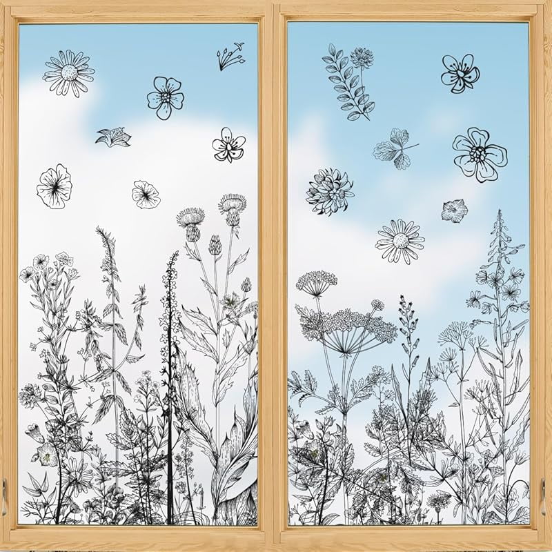 Horaldaily 60PCS Spring Summer Window Cling Sticker, Hand Painted Wild ...