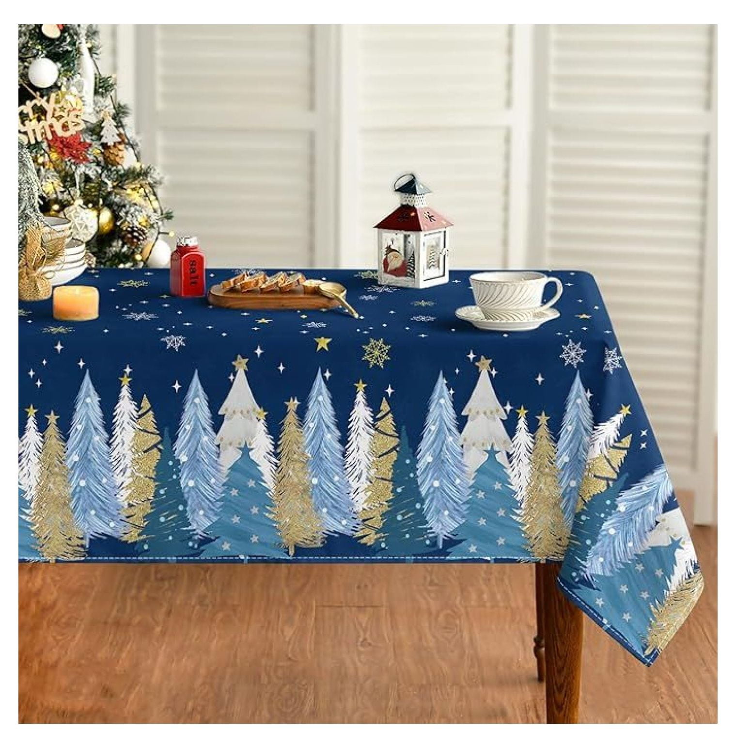 Horaldaily Christmas Tablecloth 60x84 Inch Rectangular, Christmas Trees ...