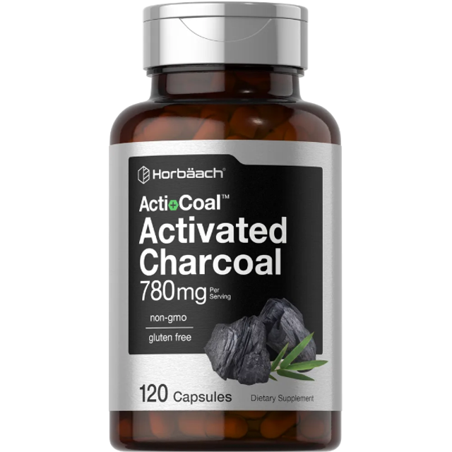 Horbaach Charcoal Pills 780mg | 120 Capsules | Activated Charcoal from ...