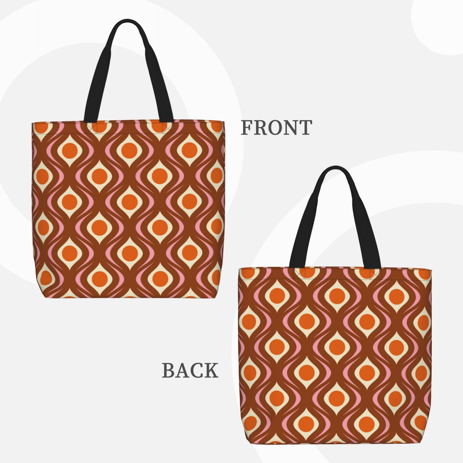 Horeoi 70's Retro for Reinforced Shoulder Tote Bag Scratch-Proof Design ...