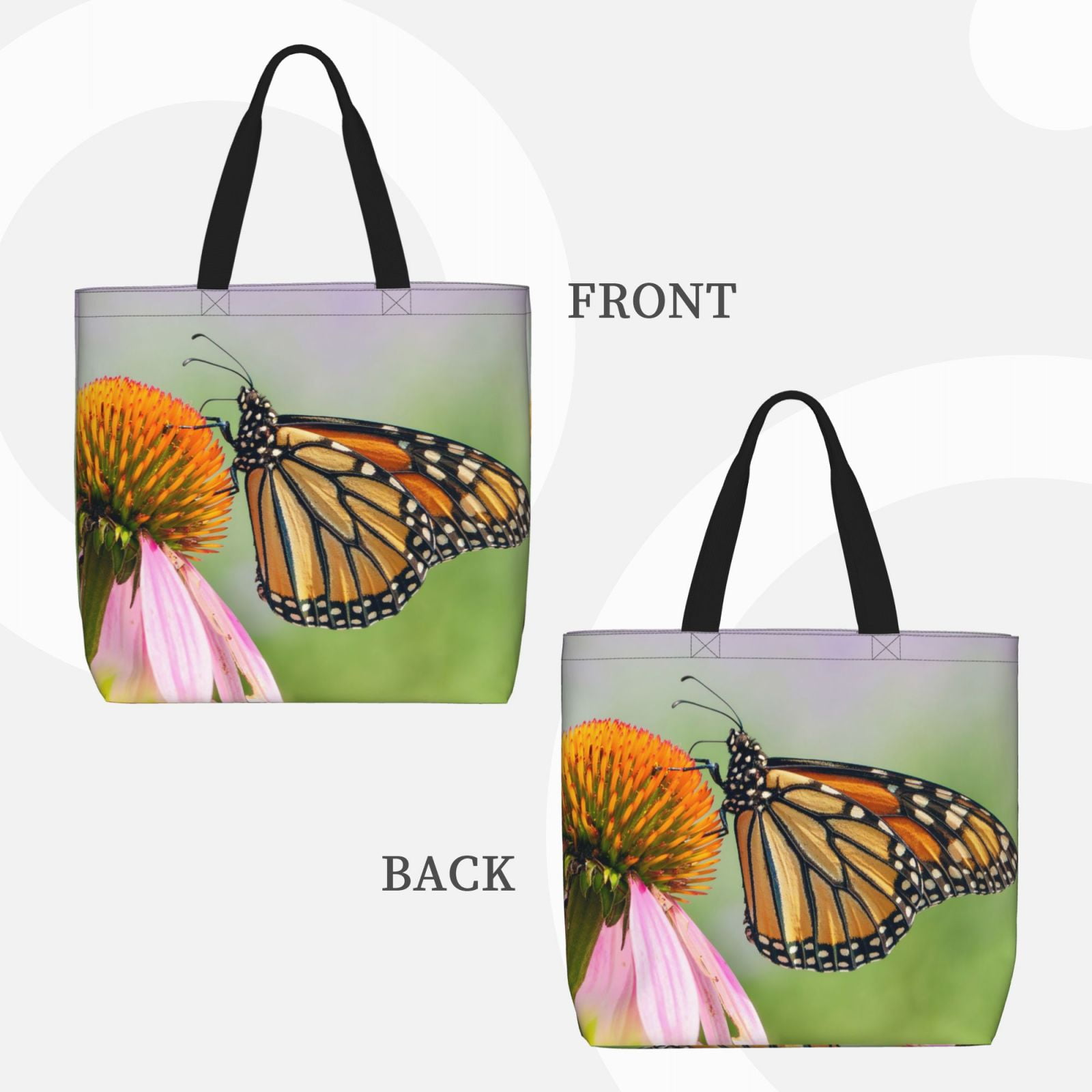 Horeoi A monarch butterfly for Reinforced Shoulder Tote Bag Scratch ...