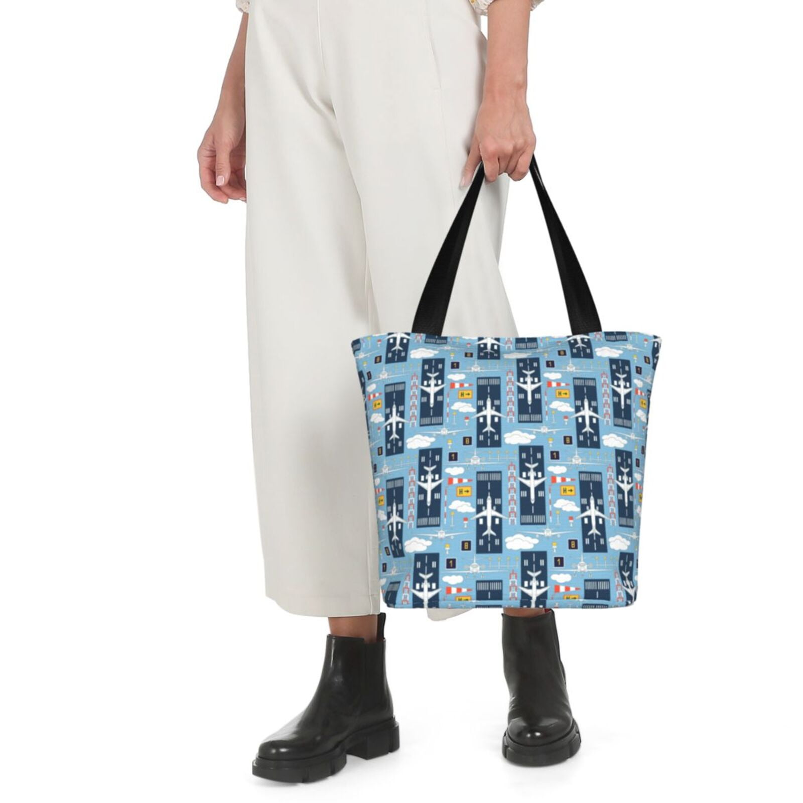 Horeoi Airplanes and Aviation Signs Print Shoulder Bag for Women Large ...