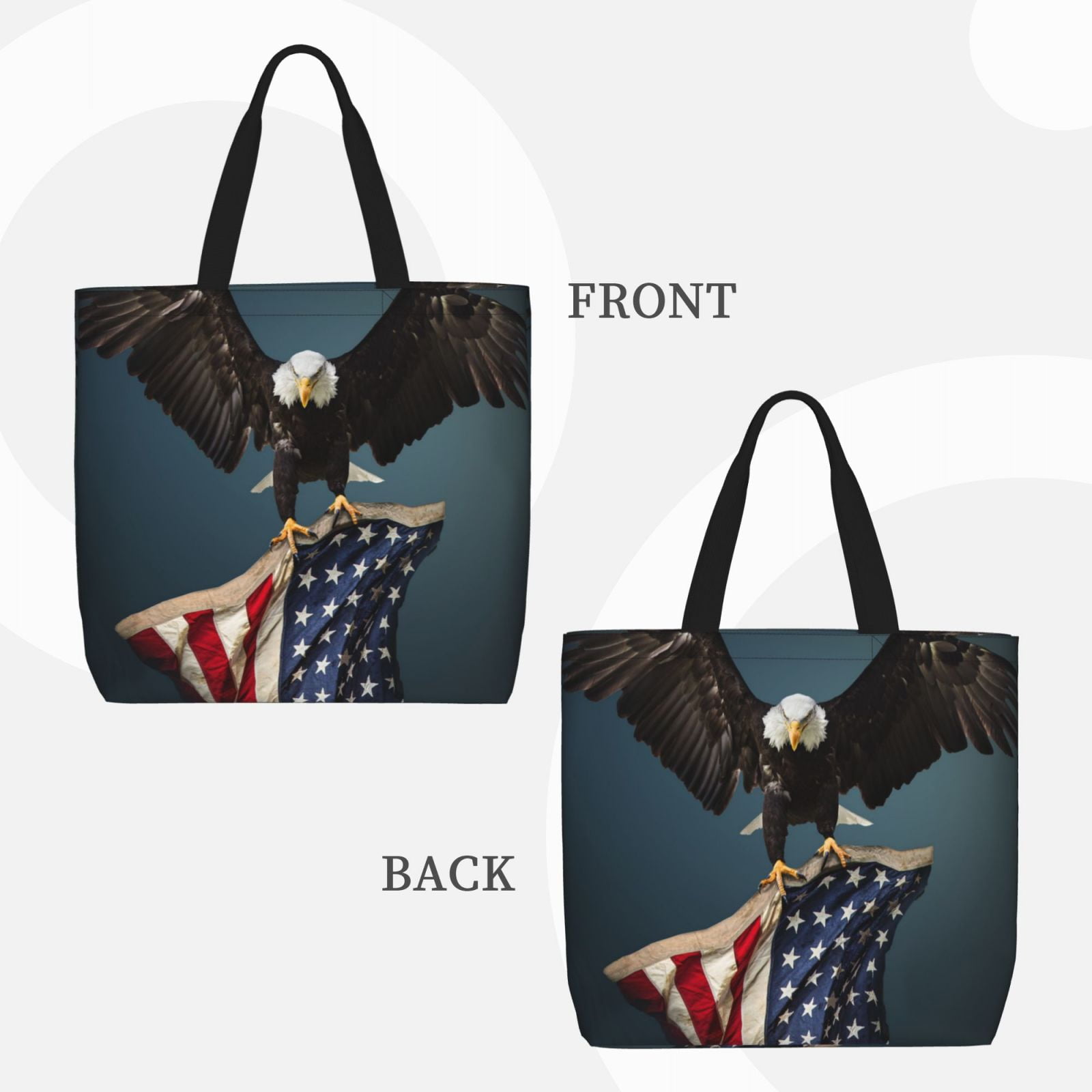 Horeoi American Flag for Reinforced Shoulder Tote Bag Scratch-Proof ...