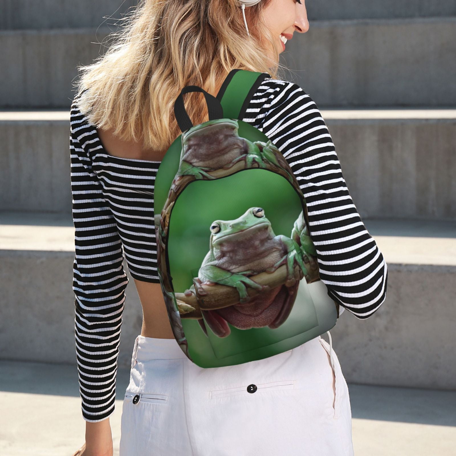 Horeoi Australian White Tree Frog Sitting on Branch for Canvas Backpack ...