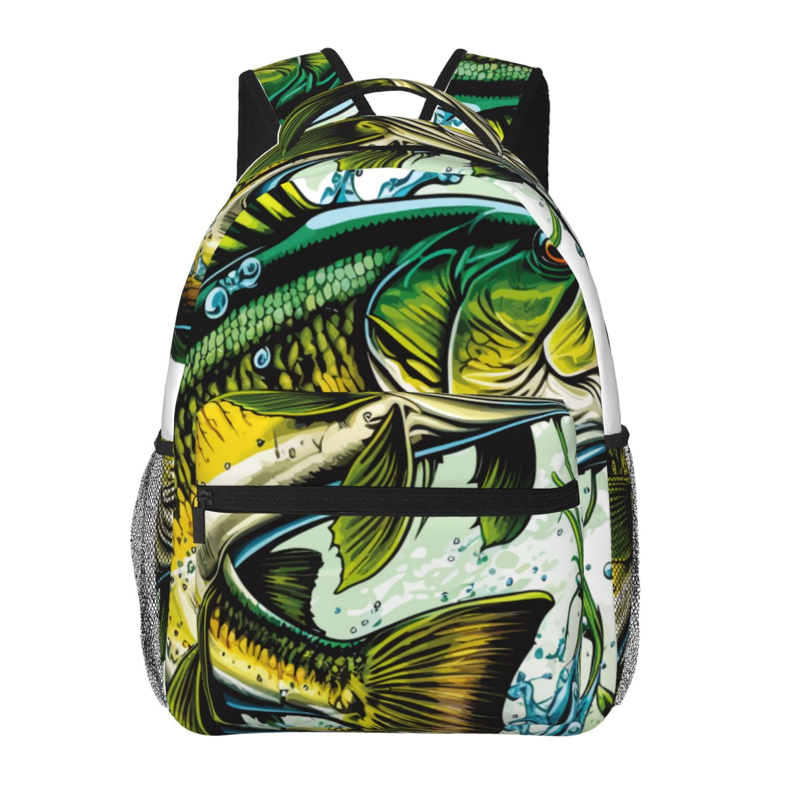 Horeoi Big bass fish Print Eco-Friendly Lightweight Student Backpack ...