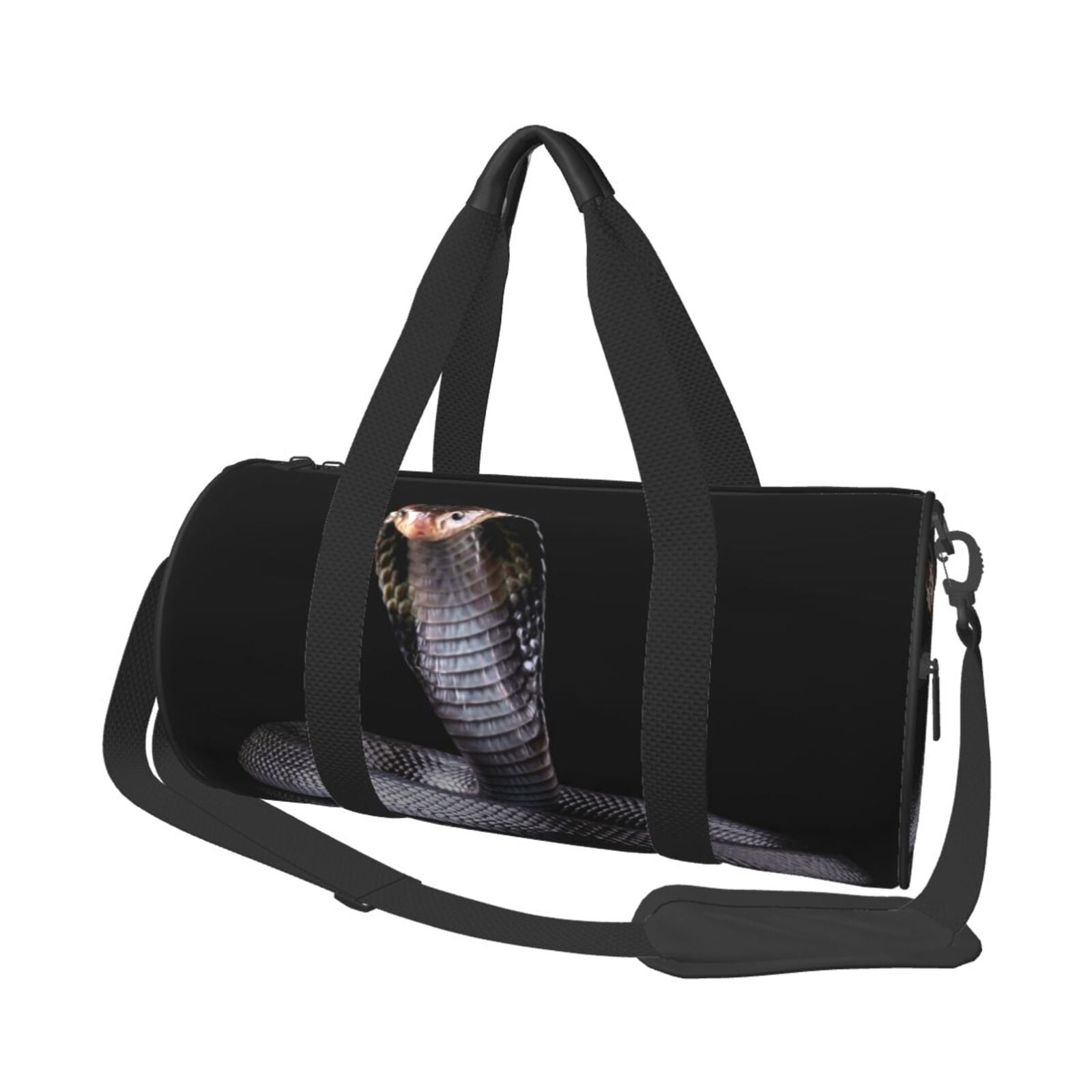 Horeoi Black Cobra Snake Print Foldable Travel Duffle Bag with ...