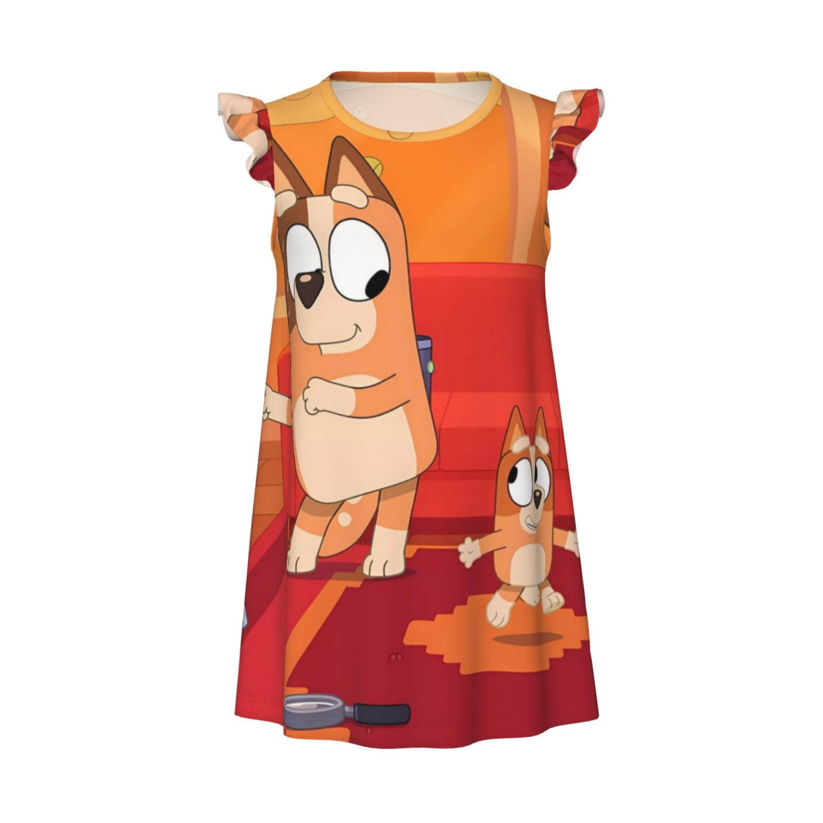 Horeoi Bluey Print Girls Princess Nightgowns Flutter Sleeves Night ...