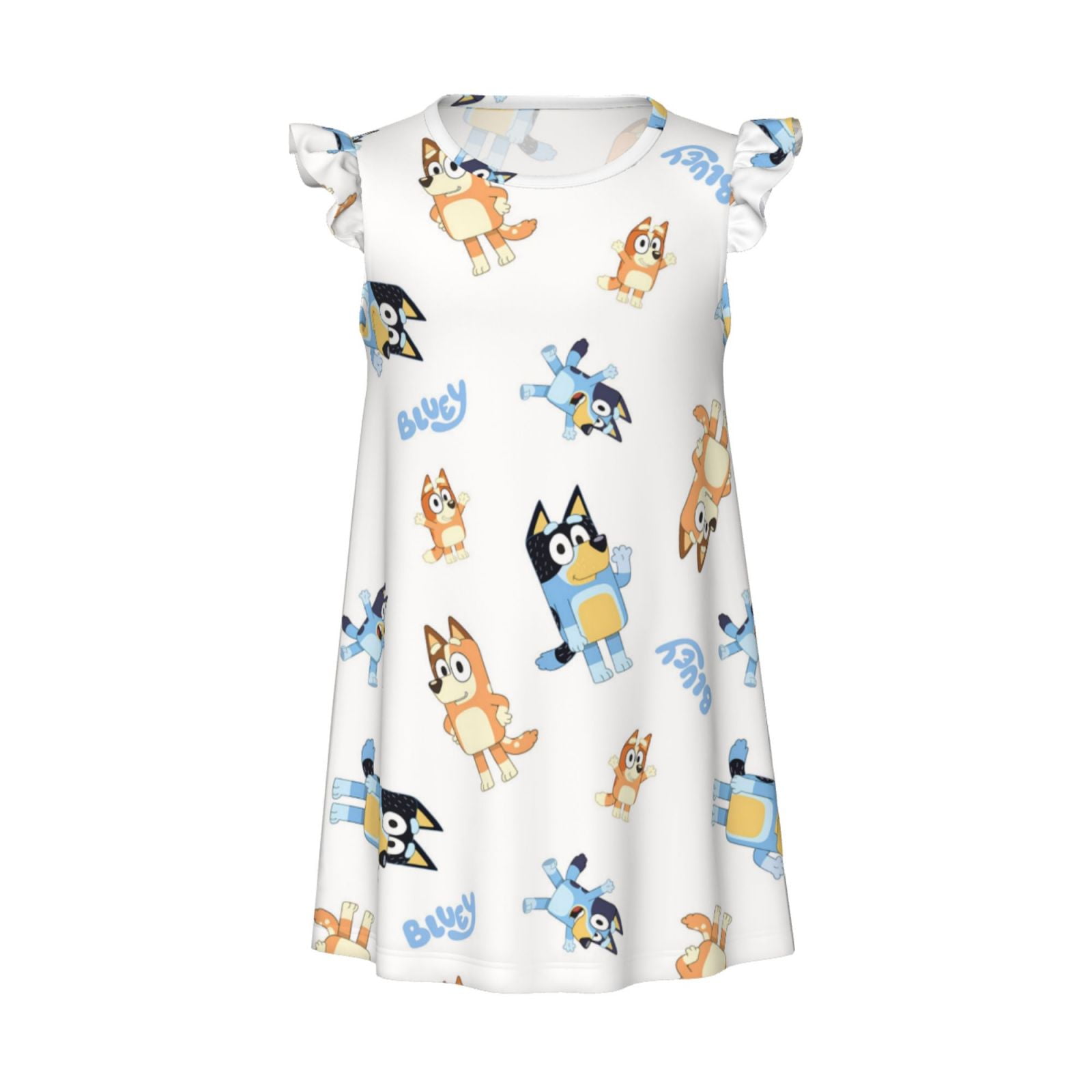 Horeoi Bluey Print Girls Princess Nightgowns Flutter Sleeves Night ...