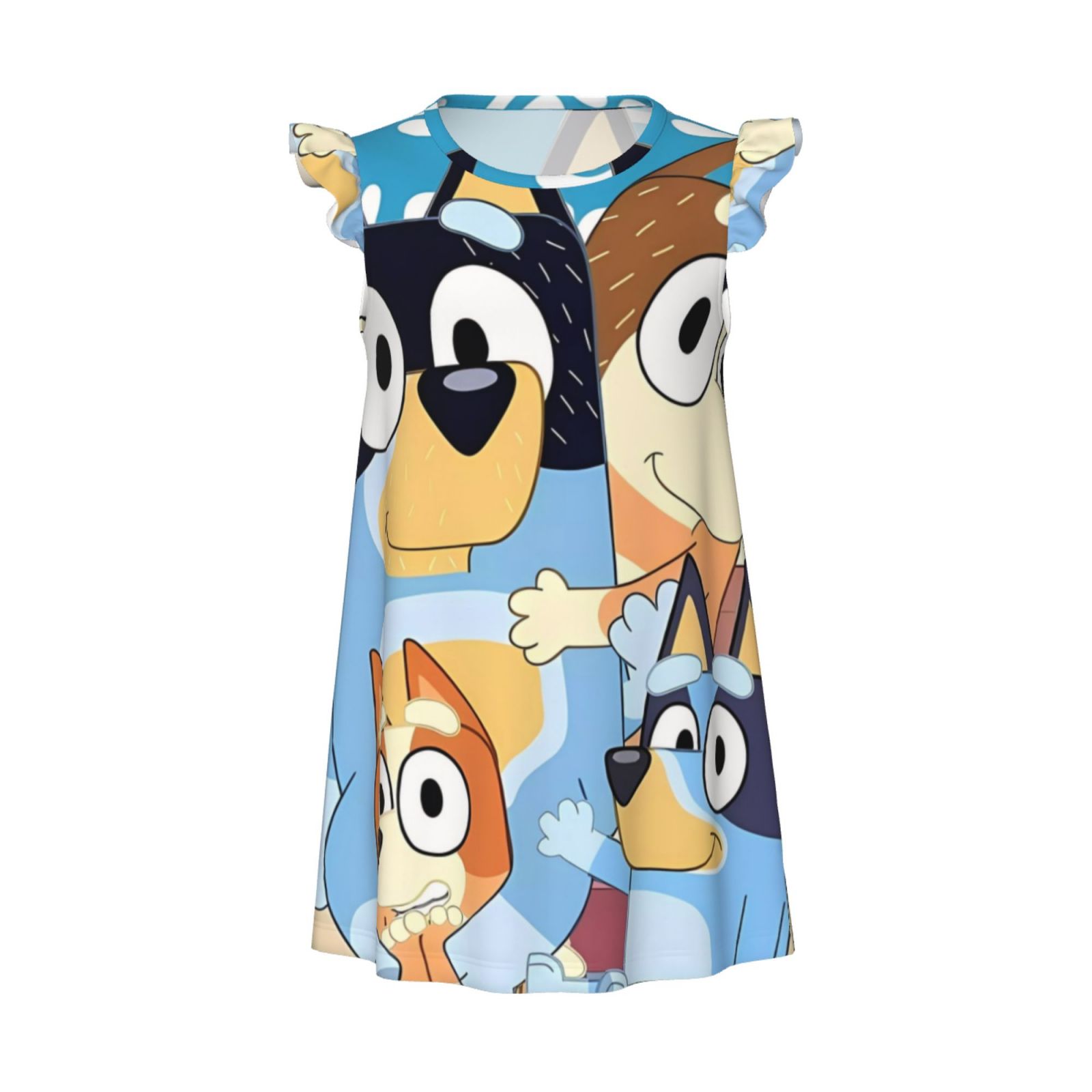 Horeoi Bluey Print Girls Princess Nightgowns Flutter Sleeves Night ...