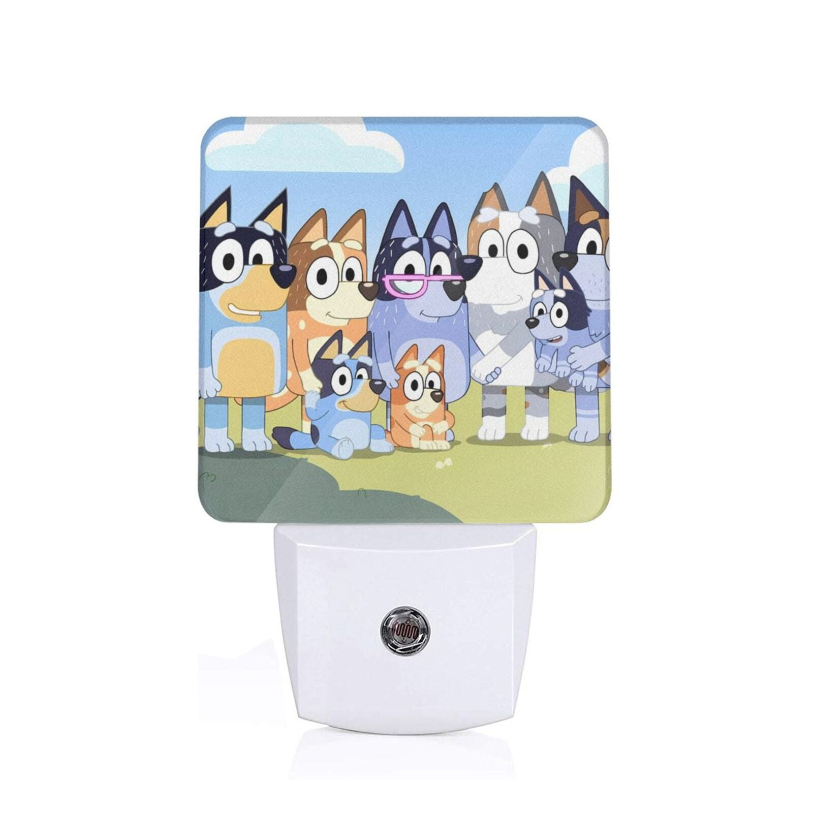 Horeoi Bluey Print Plug-in LED Night Light Auto Dusk to Dawn Sensor ...