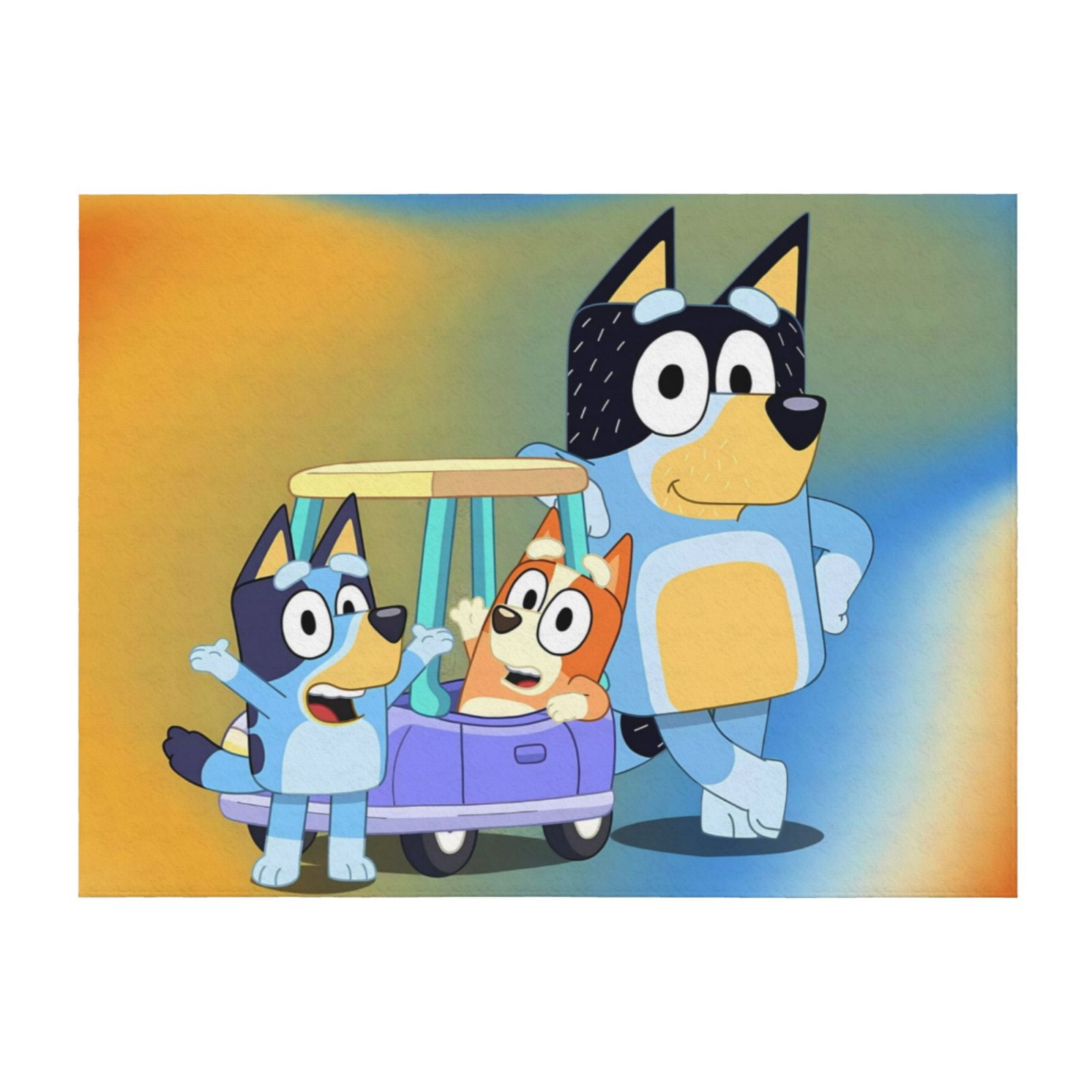 Horeoi Bluey Print Throw Blanket, Super Soft Reversible Cotton Flannel ...