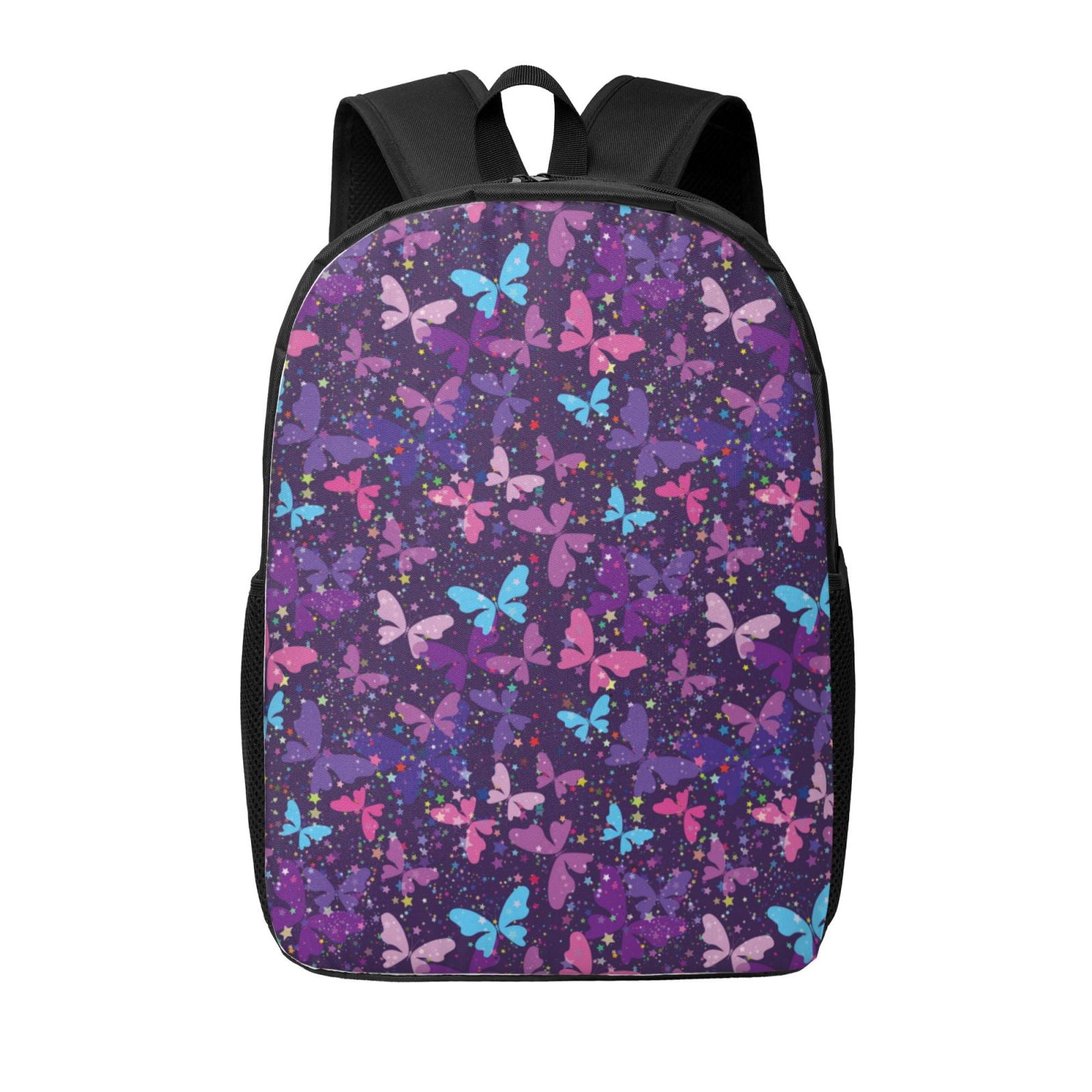 Horeoi Bright Purple Butterflies Print Backpack 17 Inch Laptop Back ...