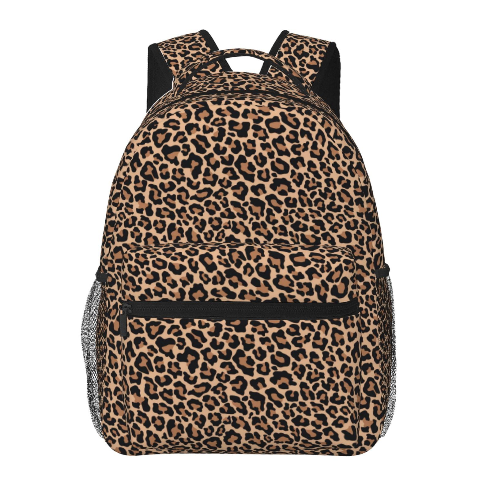 Horeoi Brown Leopard Print Eco-Friendly Lightweight Student Backpack ...