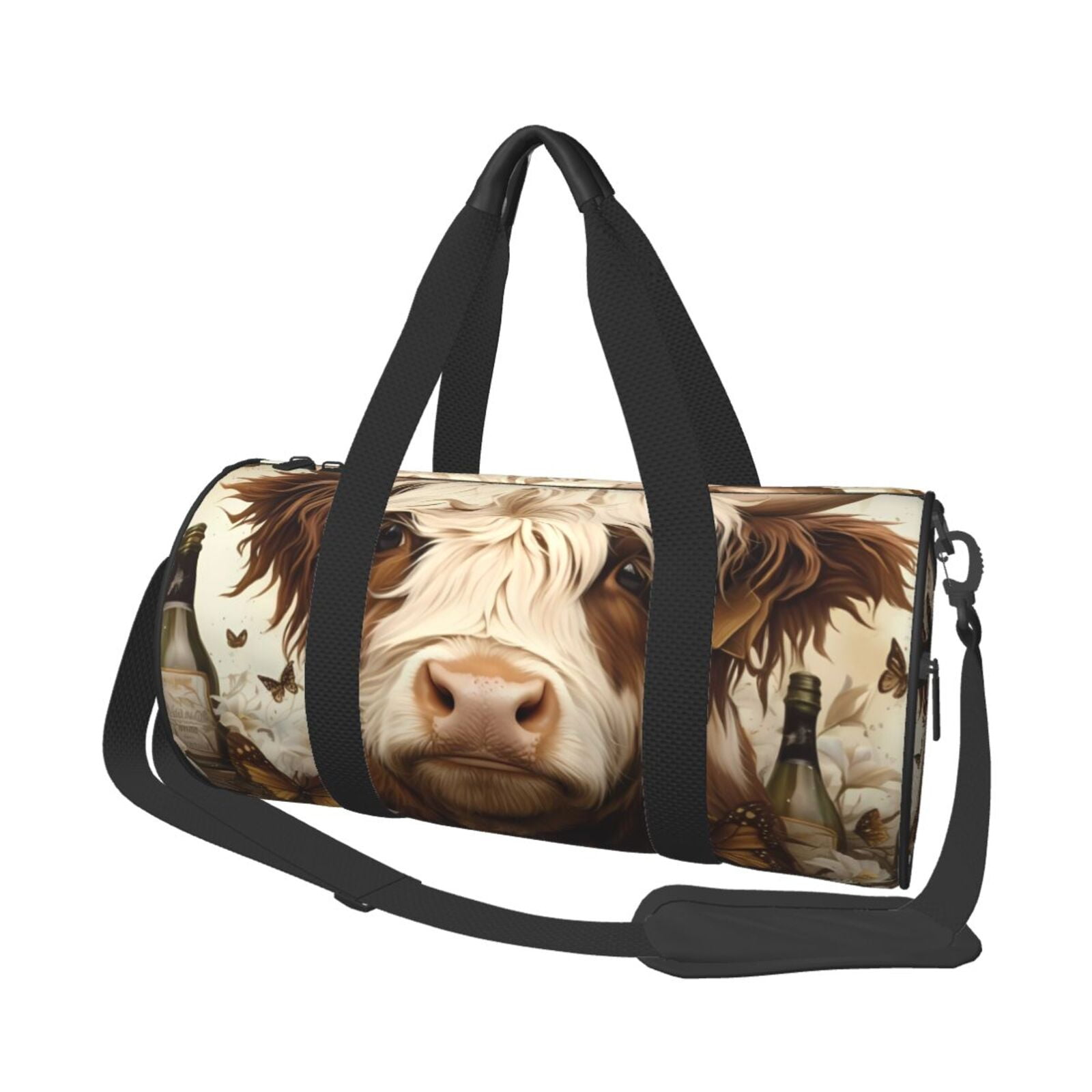 Horeoi Butterfly Cow Barrel Print Foldable Travel Duffle Bag with ...