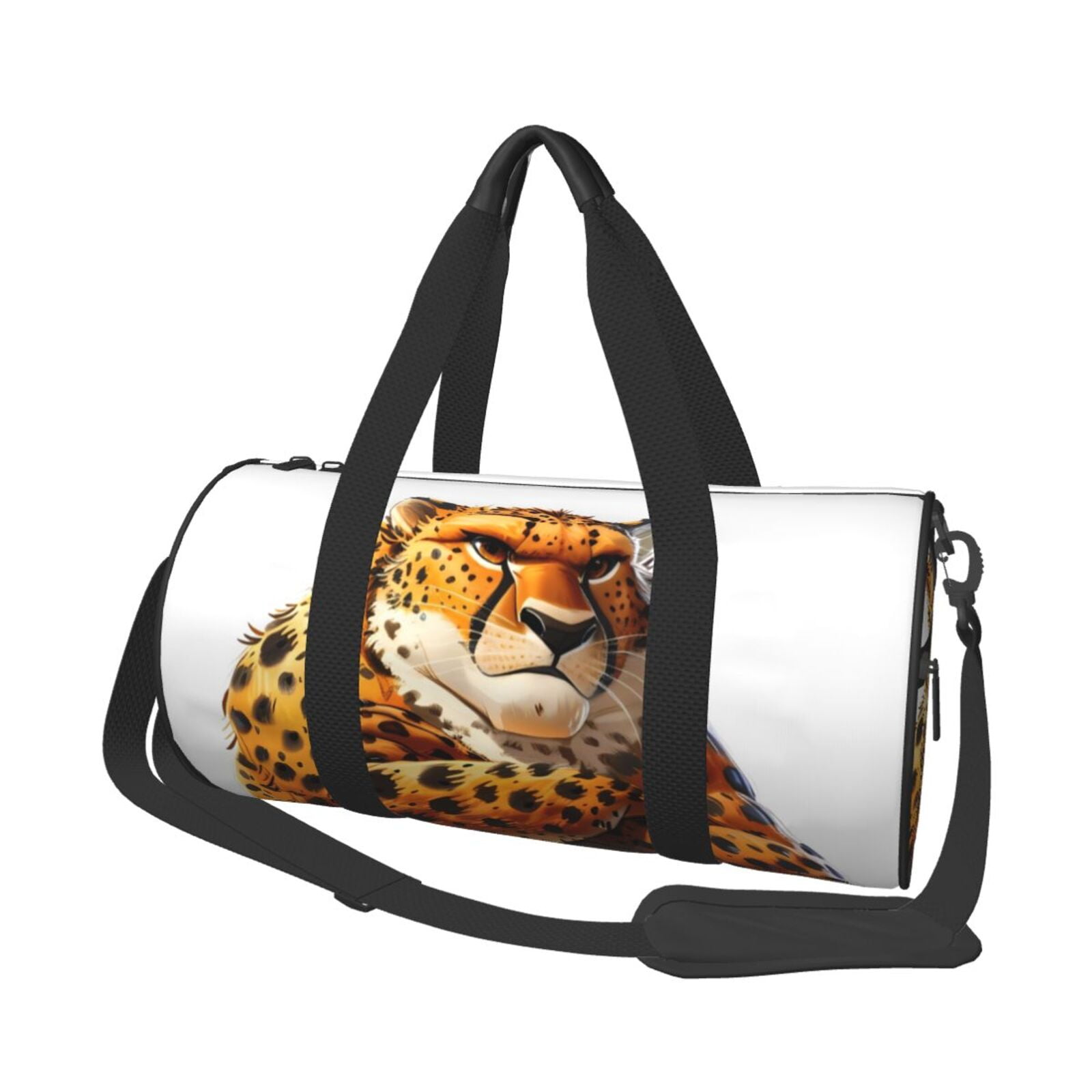 Horeoi Cartoon Cheetah With Attitude Print Foldable Travel Duffle Bag ...