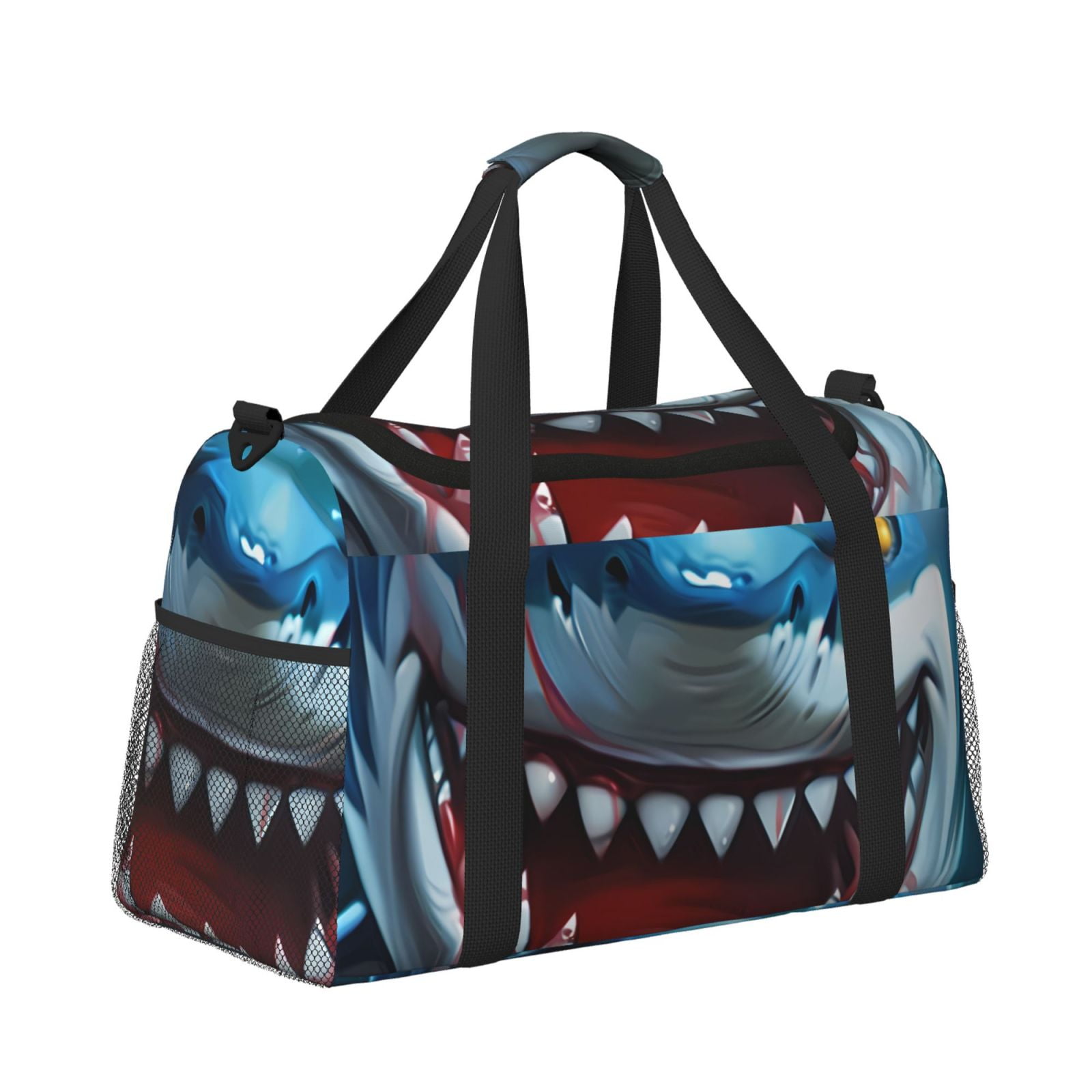 Horeoi Cartoon Cute Shark for Travel Duffle Bag with Adjustable Strap ...
