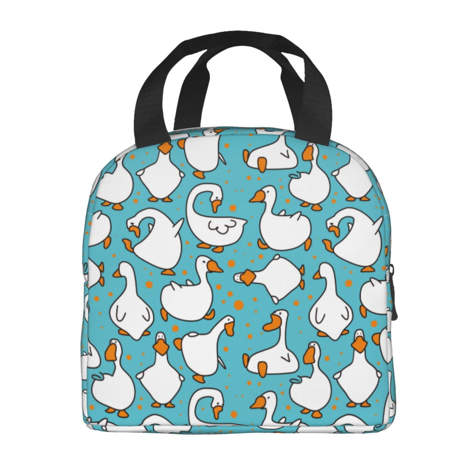 Horeoi Cartoon Funny Goose Pattern Lunch Bag for Work Picnic Travel Use ...