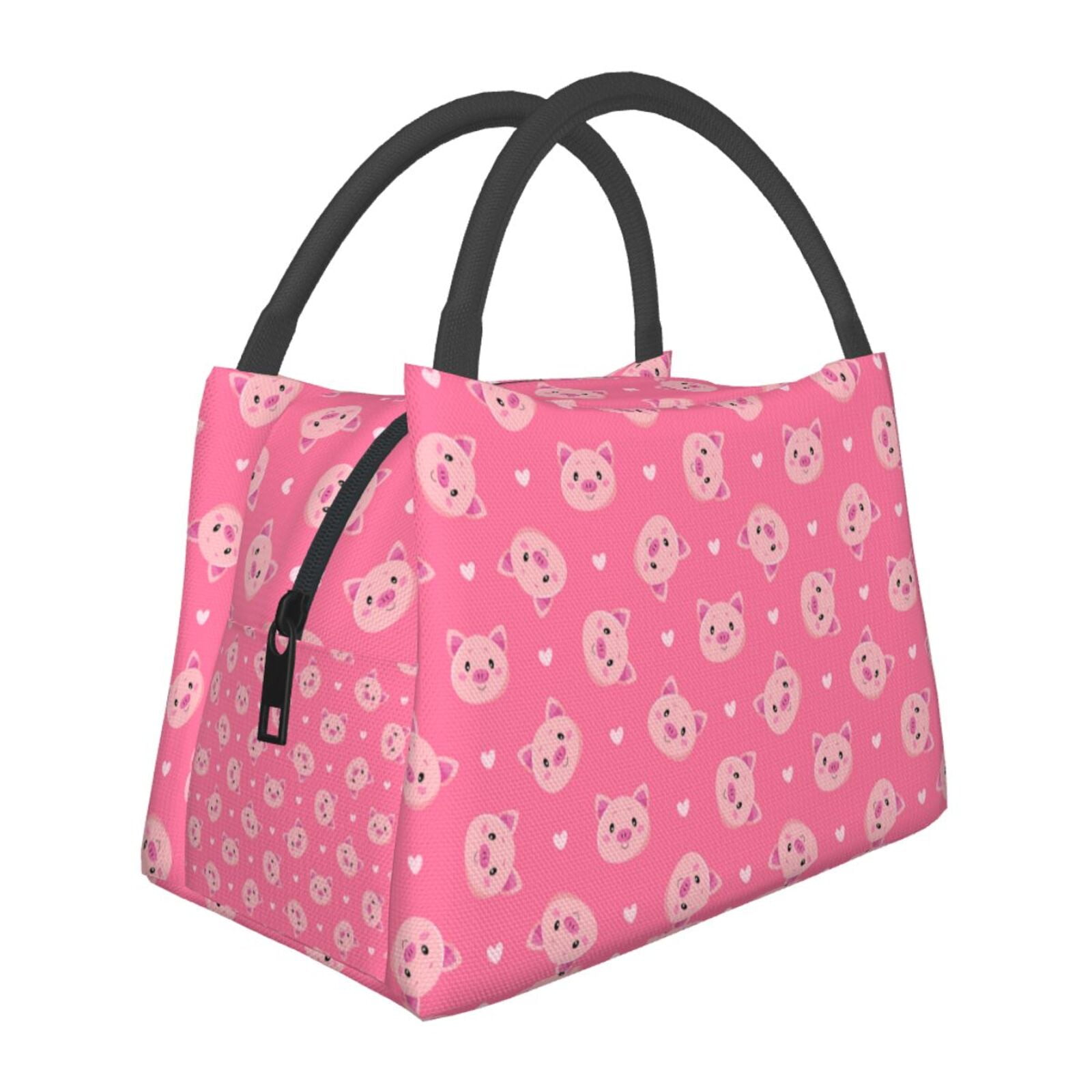 Horeoi Cartoon Pigs and Hearts Pattern Portable Insulation Bag for Work ...