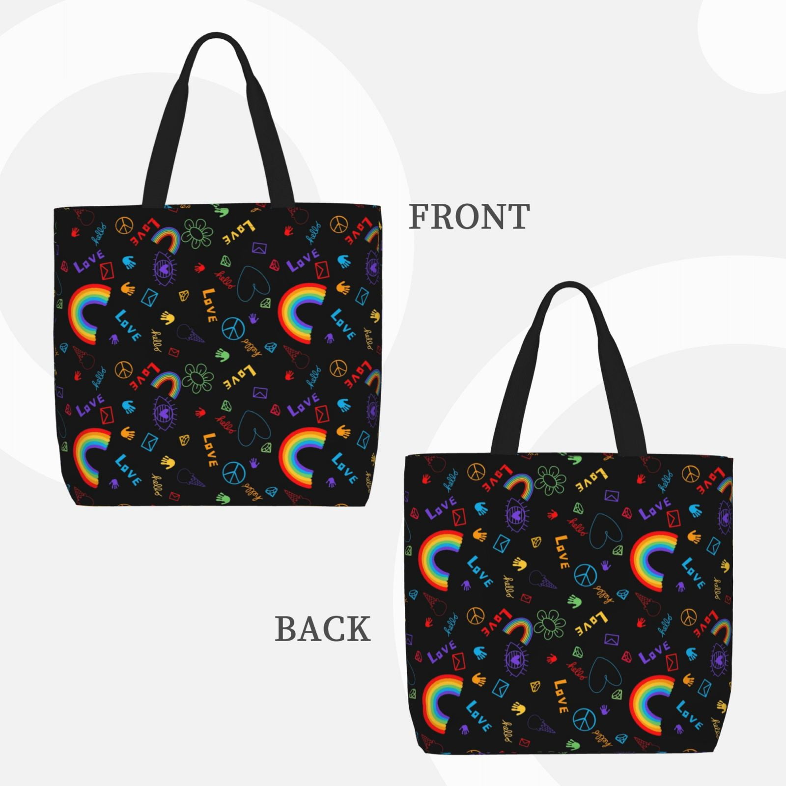 Horeoi Cartoon Pride Lgbt for Reinforced Shoulder Tote Bag Scratch ...