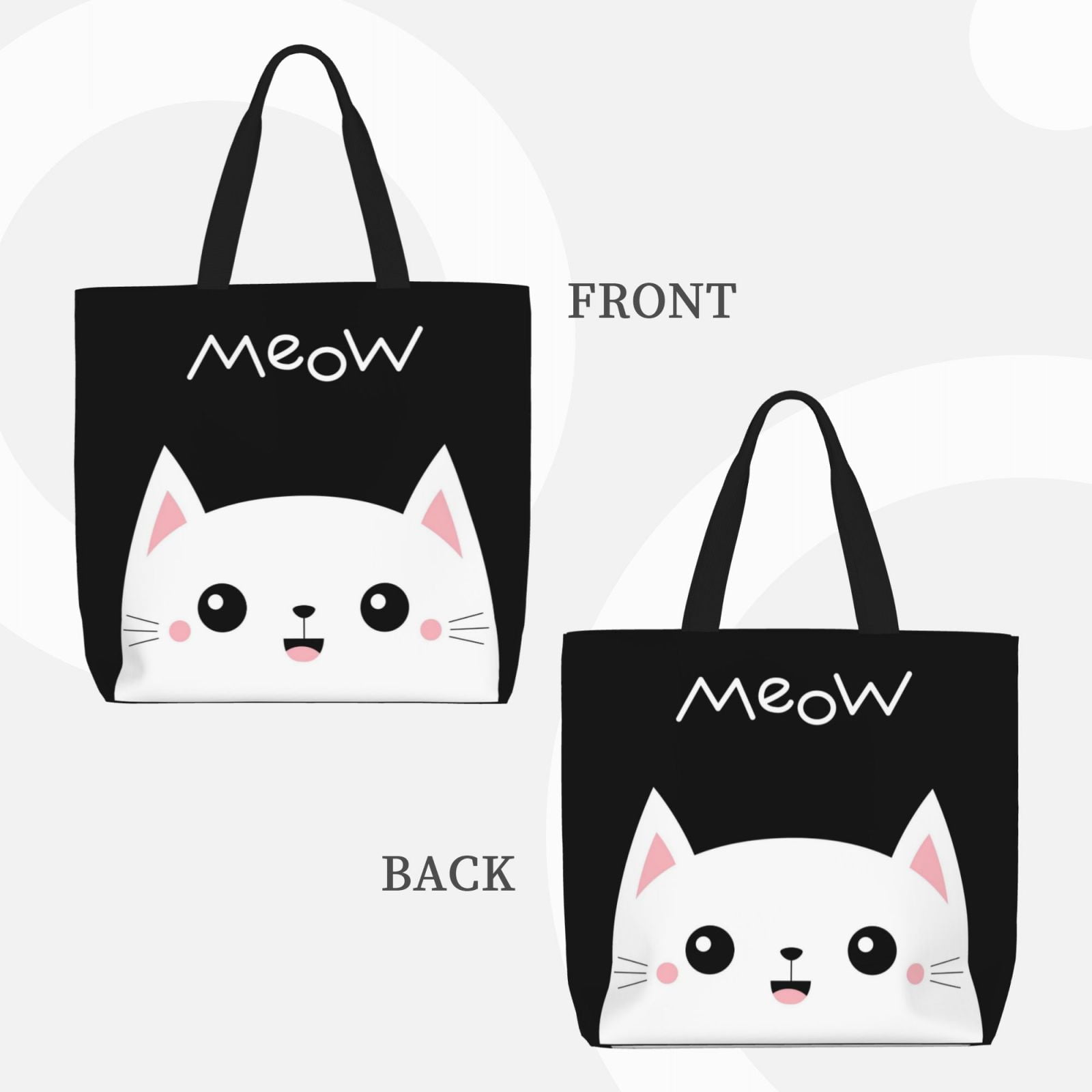 Horeoi Cat Meow for Reinforced Shoulder Tote Bag Scratch-Proof Design ...