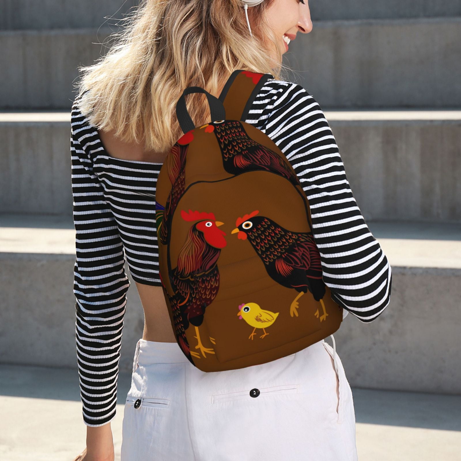 Horeoi Chicken Farm Animal for Canvas Backpack for School Outdoor ...