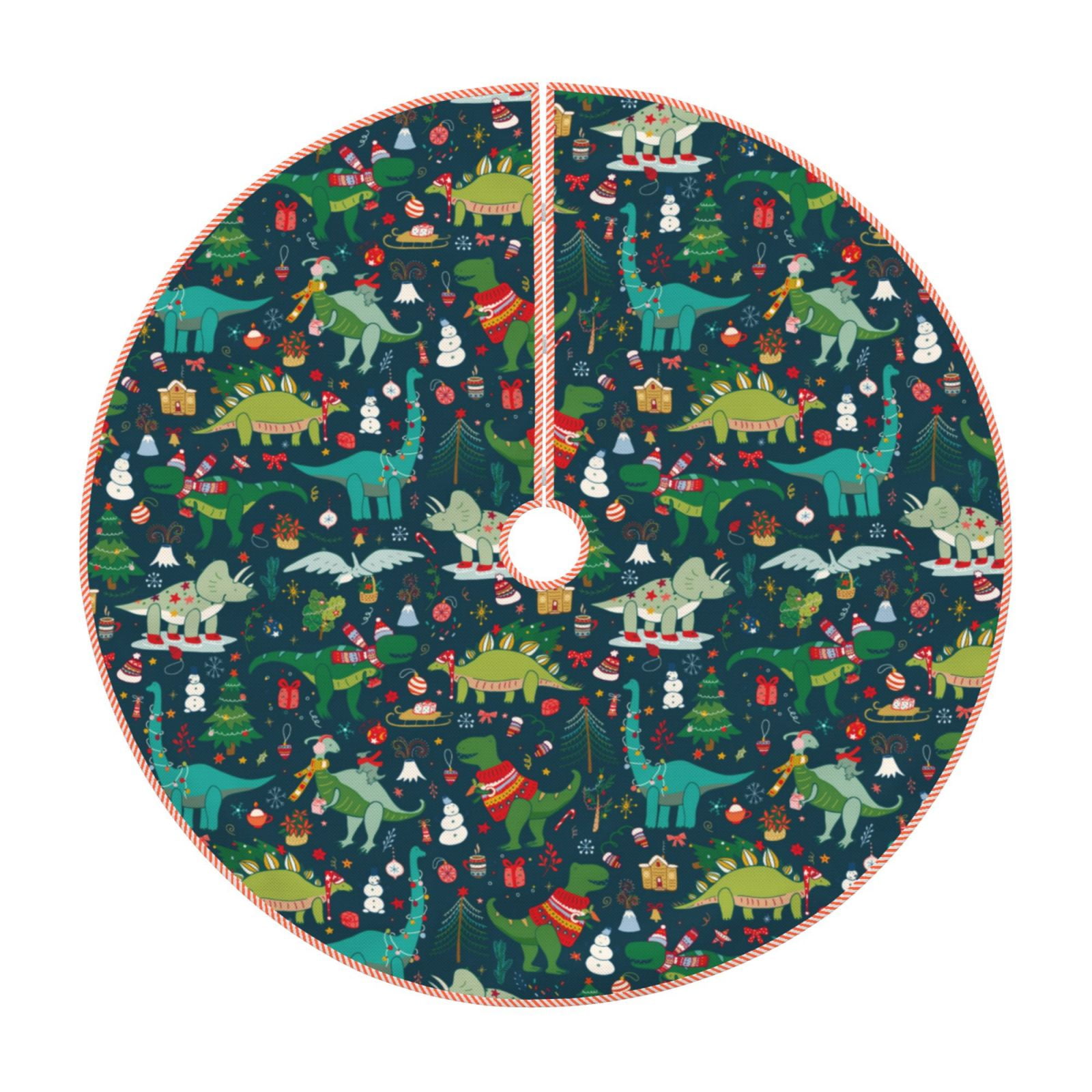 Horeoi Christmas Dinosaur colorful Pattern Christmas Tree Skirt Round ...