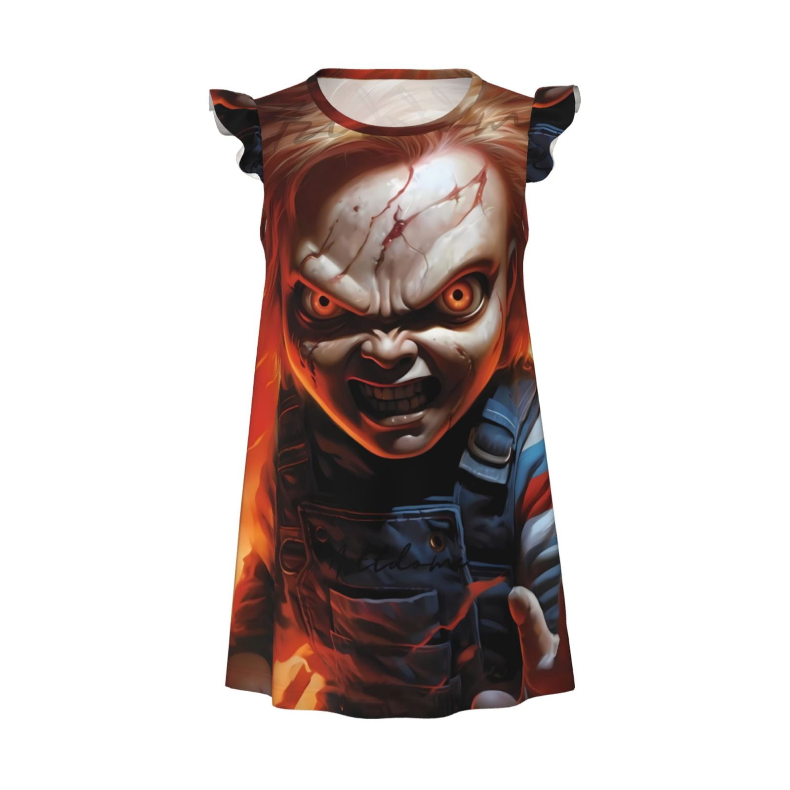 Horeoi Chucky Print Girls Princess Nightgowns Flutter Sleeves Night ...
