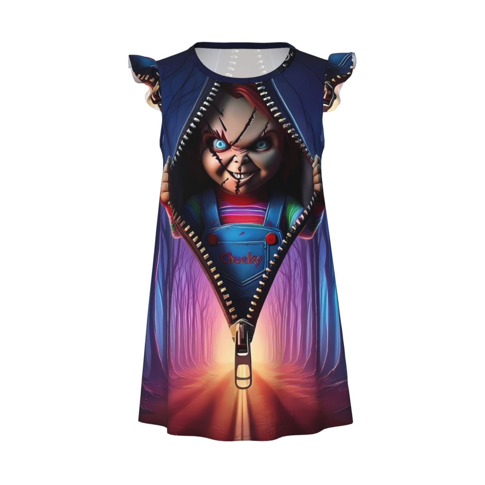Horeoi Chucky Print Girls Princess Nightgowns Flutter Sleeves Night ...