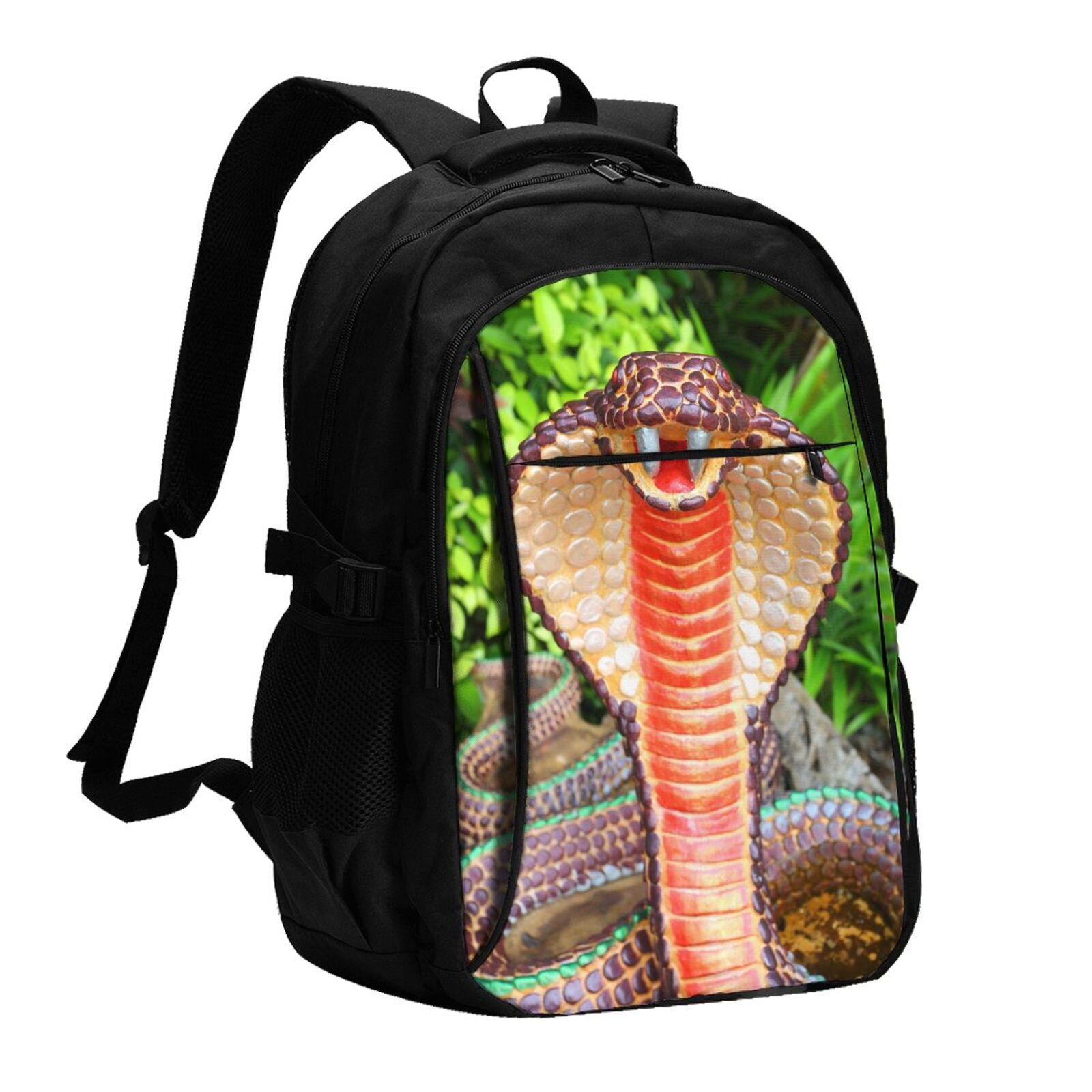 Horeoi Cobra Snake Print USB Backpack for Travel School Work with ...