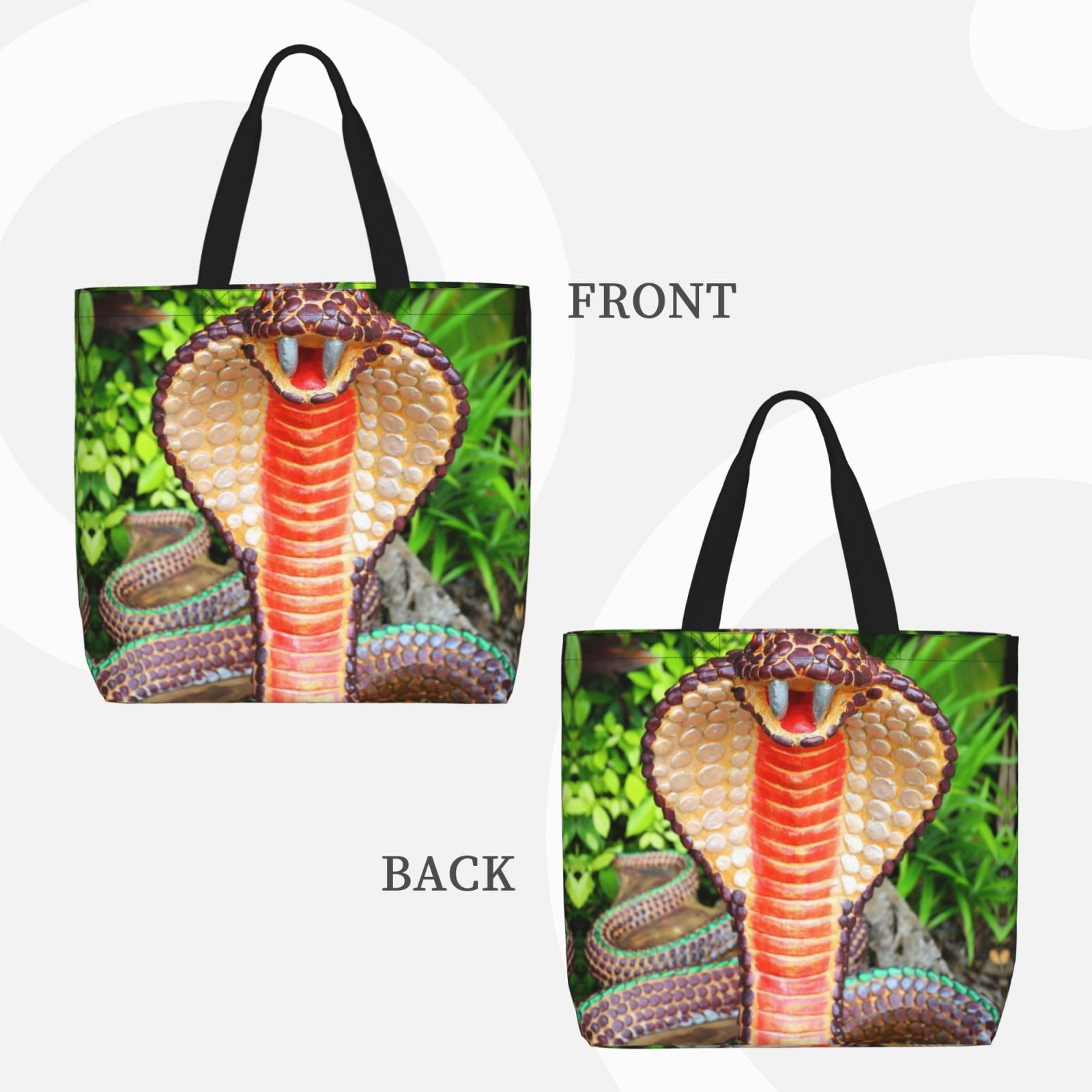 Horeoi Cobra Snake for Reinforced Shoulder Tote Bag Scratch-Proof ...